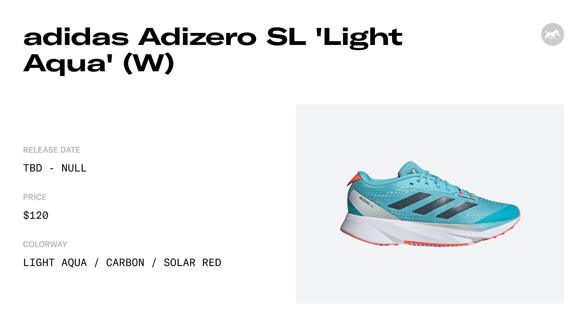 adidas Adizero SL 'Light Aqua' (W) - ID6933 Release Info