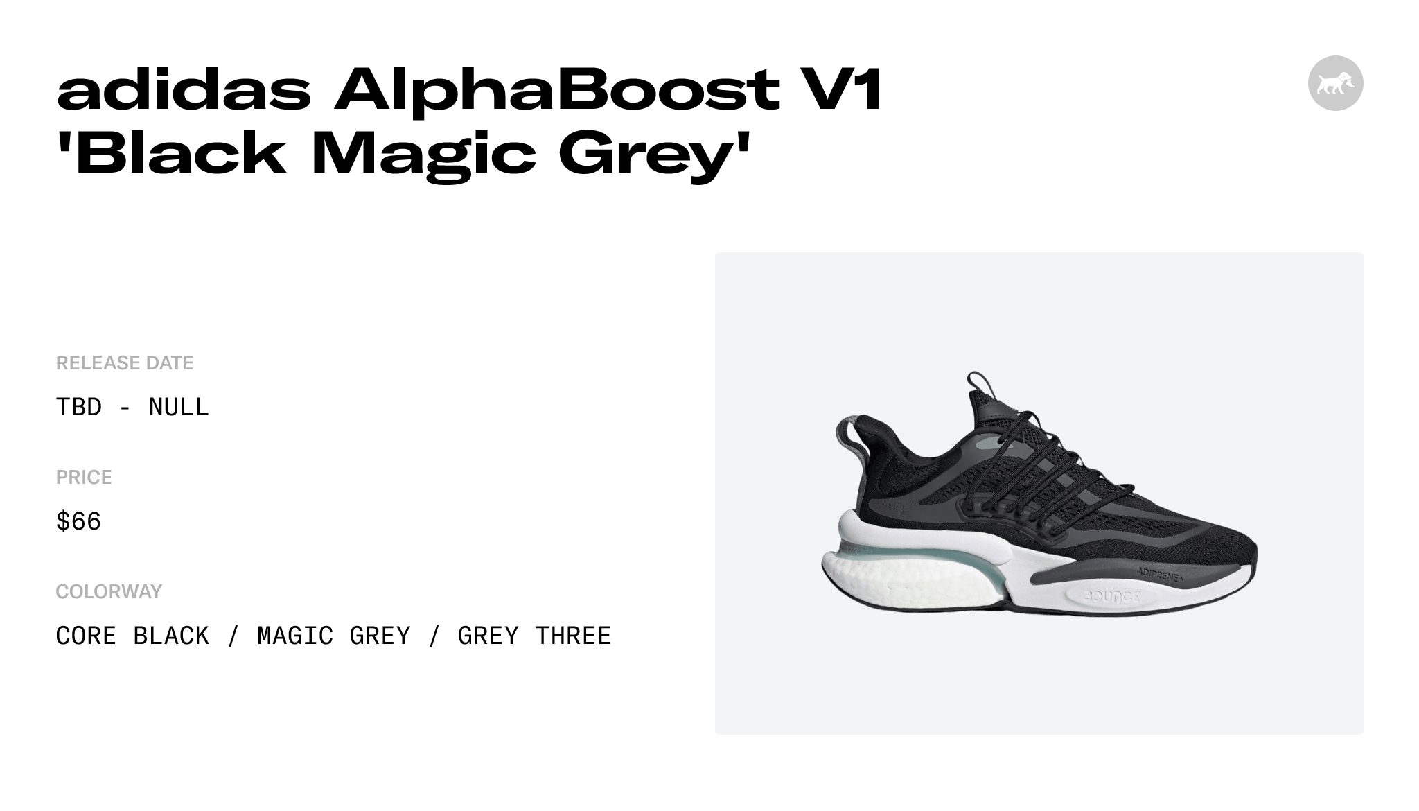adidas AlphaBoost V1 'Black Magic Grey' - HP2758 Release Info