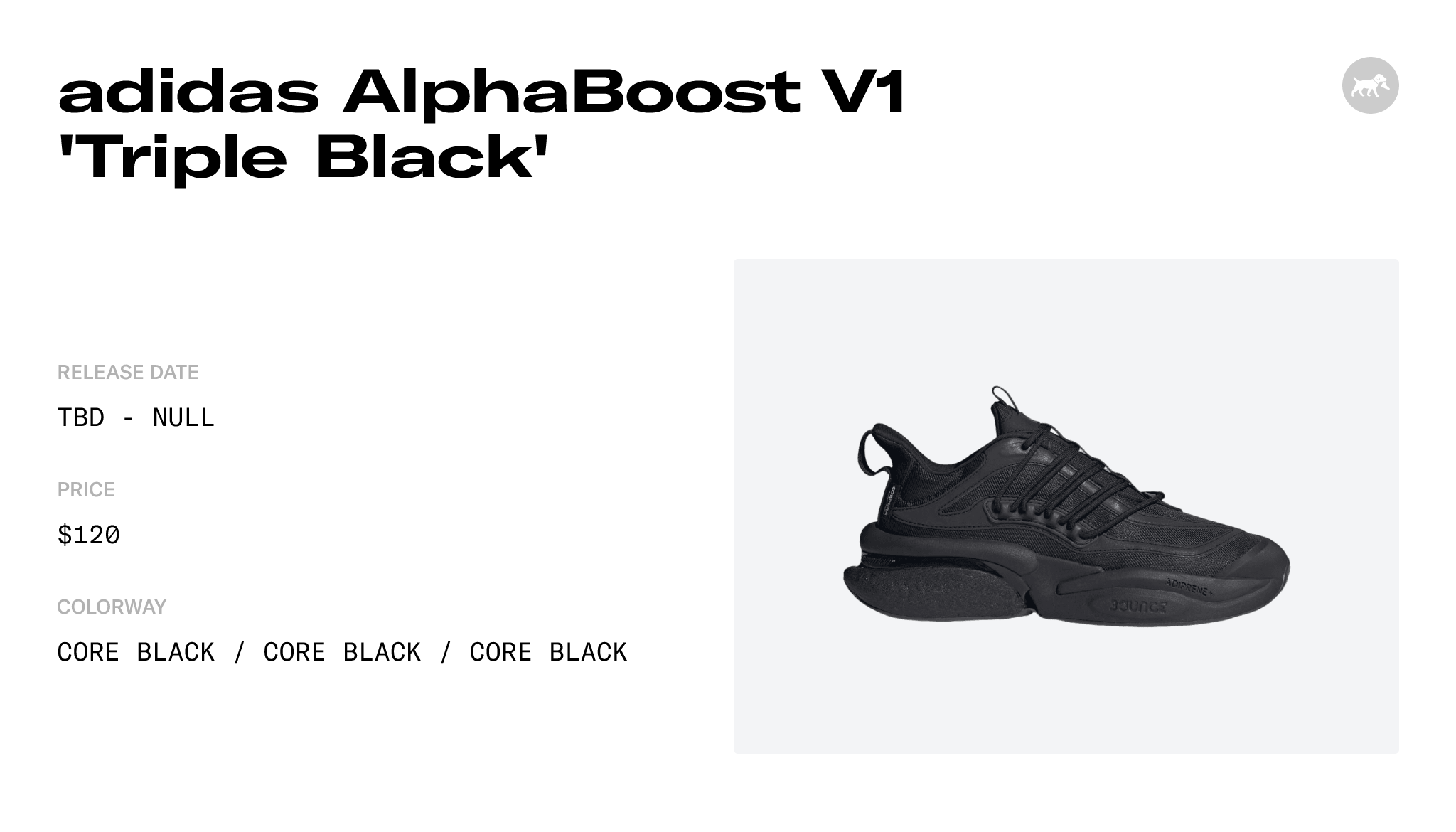 adidas AlphaBoost V1 'Triple Black' - IF9839 Release Info
