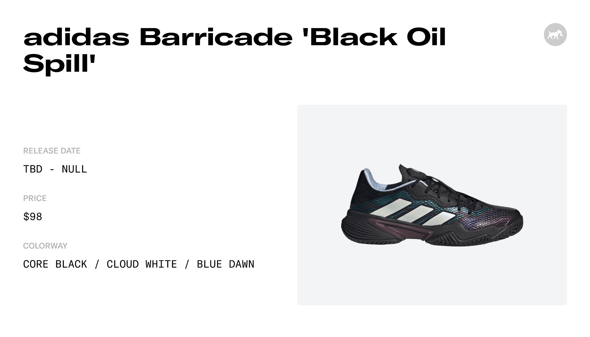 adidas Barricade 'Black Oil Spill' - HQ8415 Release Info