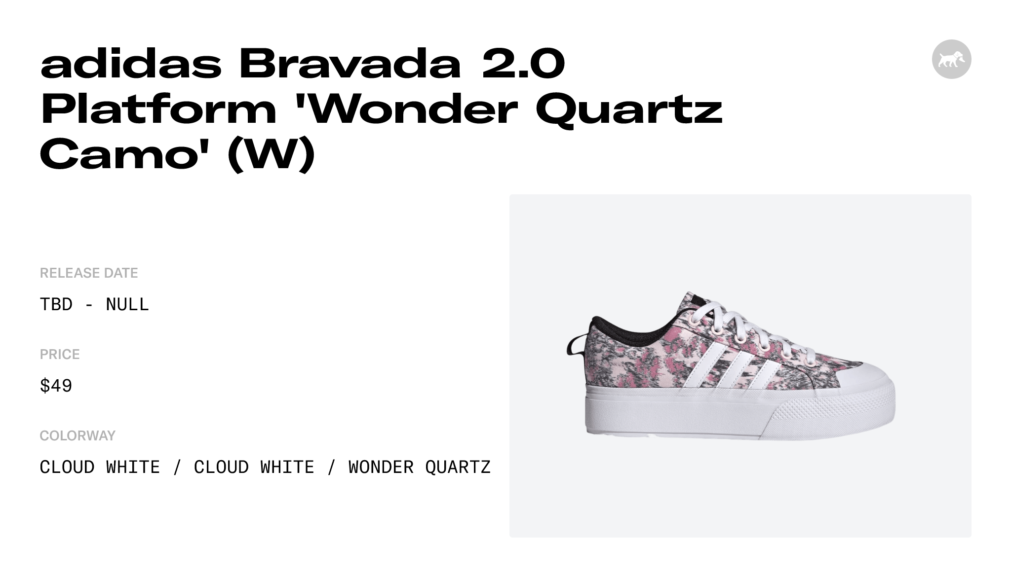 adidas Bravada 2.0 Platform 'Wonder Quartz Camo' (W) - IE2305 Release Info