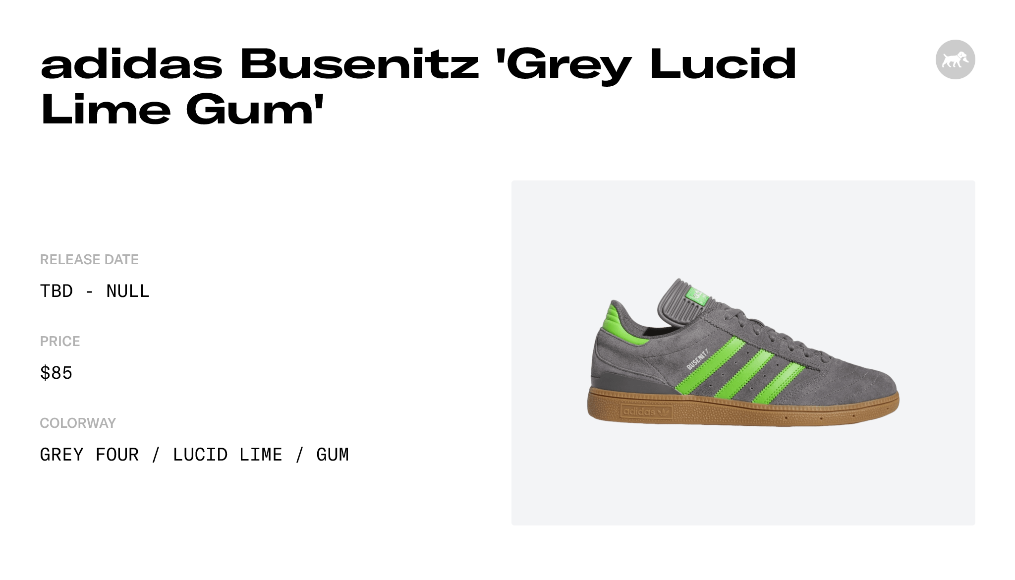 adidas Busenitz 'Grey Lucid Lime Gum' - IE7273 Release Info