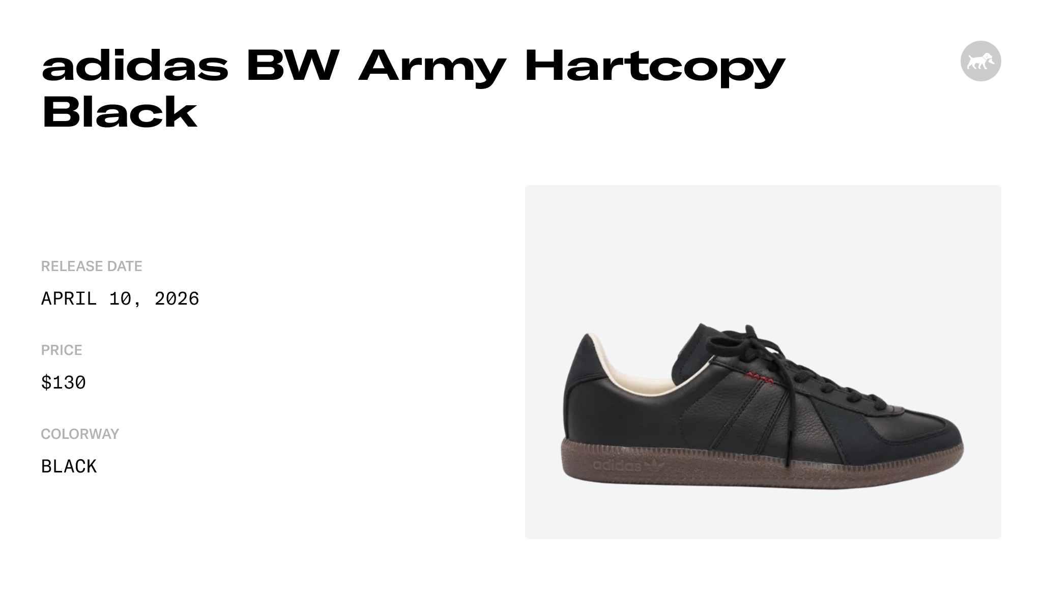 adidas BW Army Hartcopy Black - KK3303 Raffles & Where to Buy