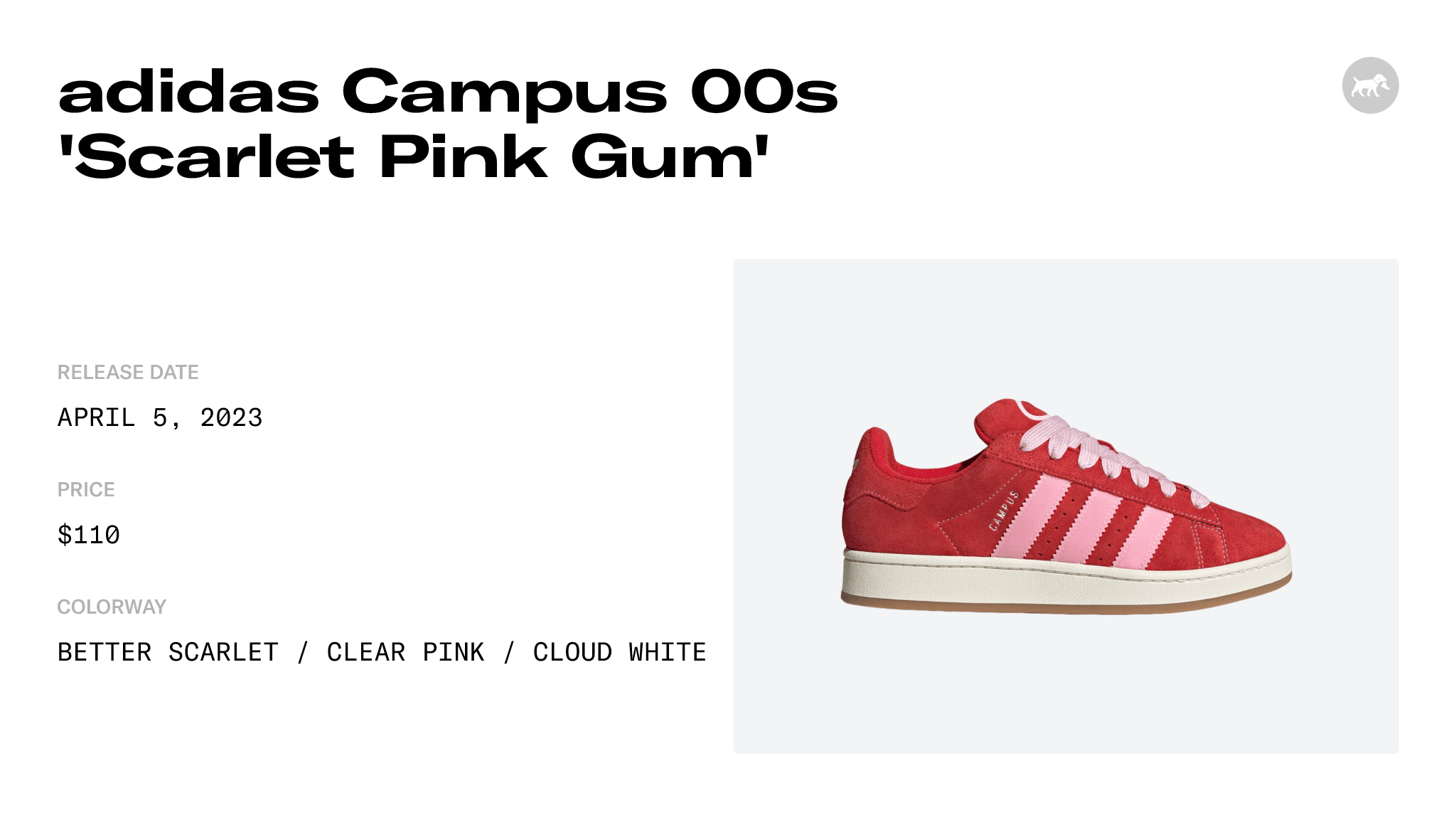 adidas Campus 00s 'Scarlet Pink Gum' - H03477 Release Info
