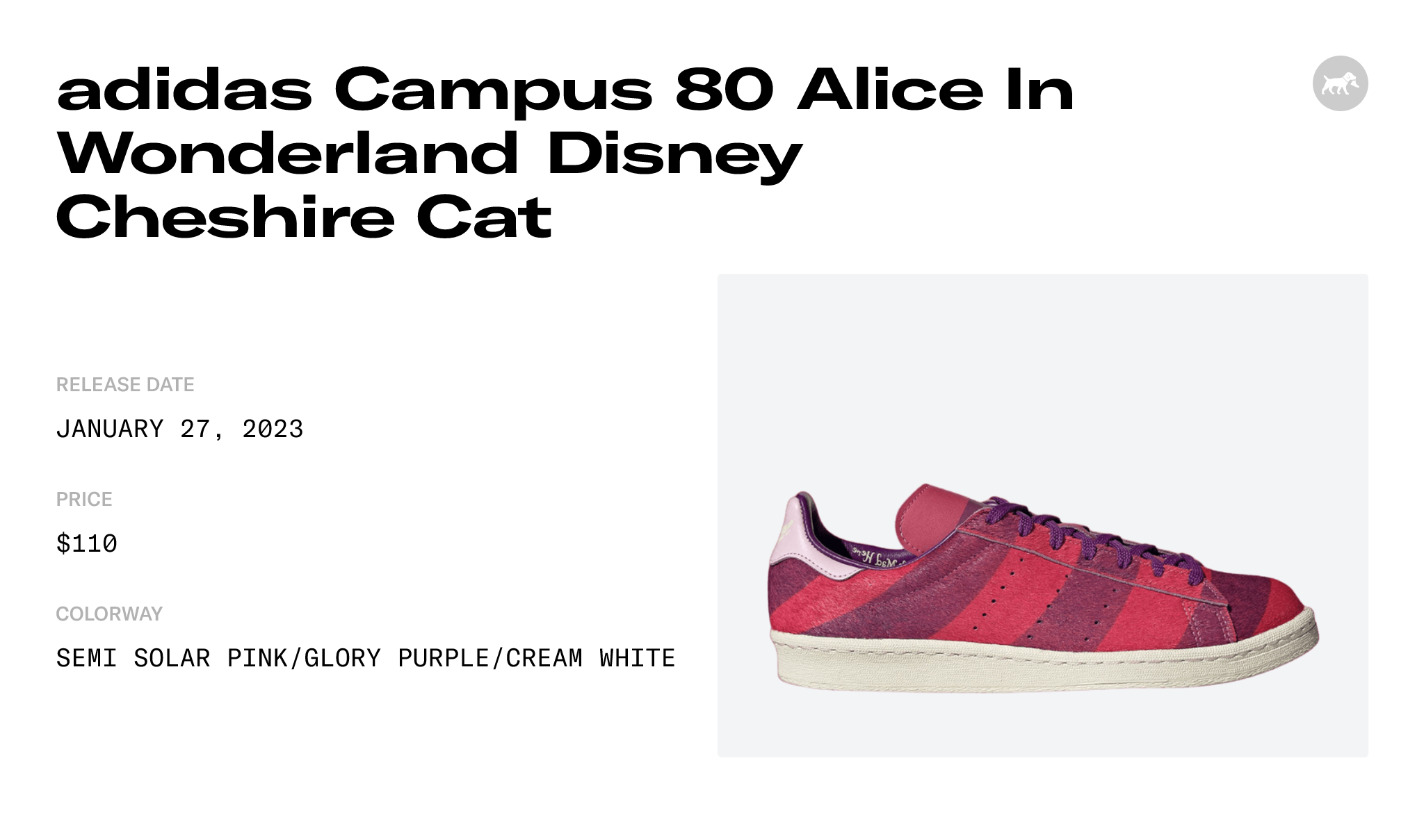 adidas Campus 80 Alice In Wonderland Disney Cheshire Cat - GX2026