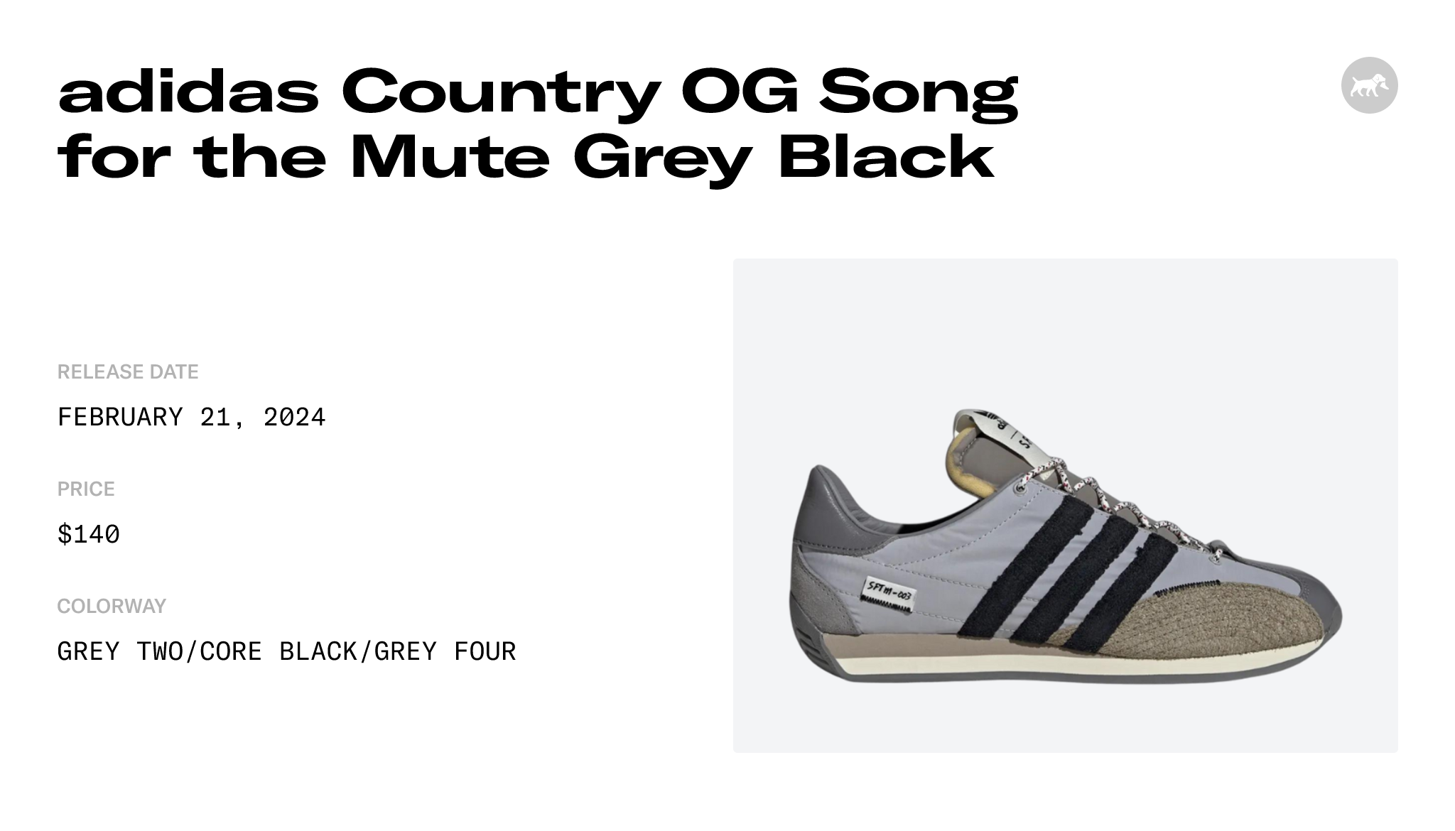 adidas Country OG Song for the Mute Grey Black - IH7519