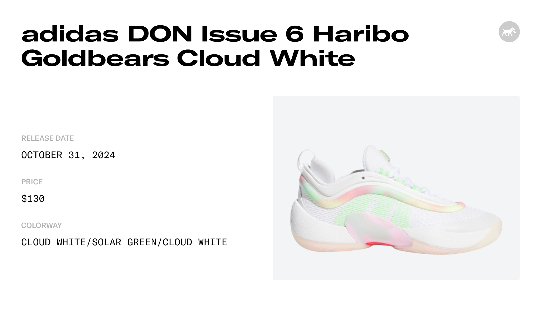 adidas DON Issue 6 Haribo Goldbears Cloud White - JH7918