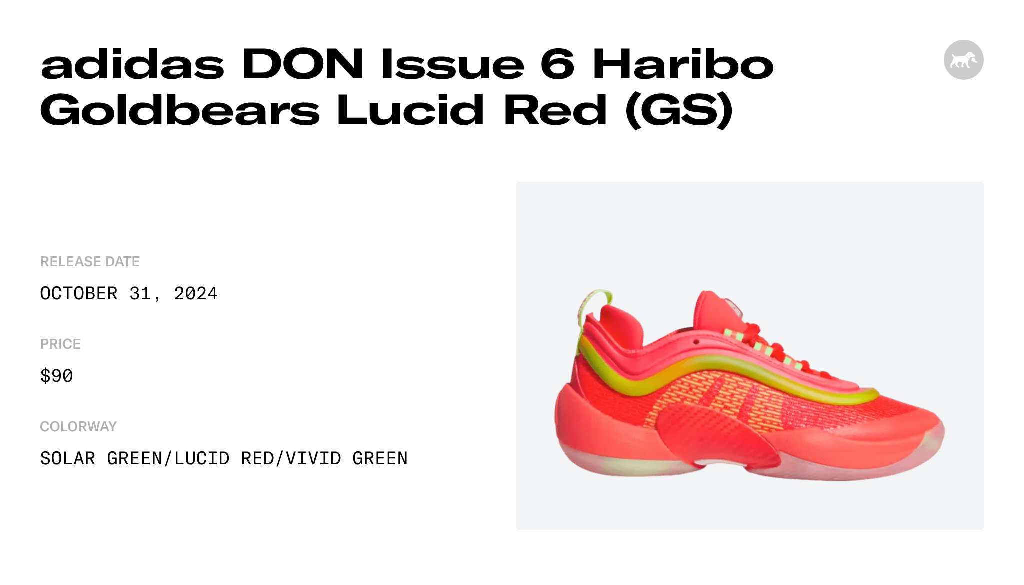 adidas DON Issue 6 Haribo Goldbears Lucid Red (GS) - JP5392