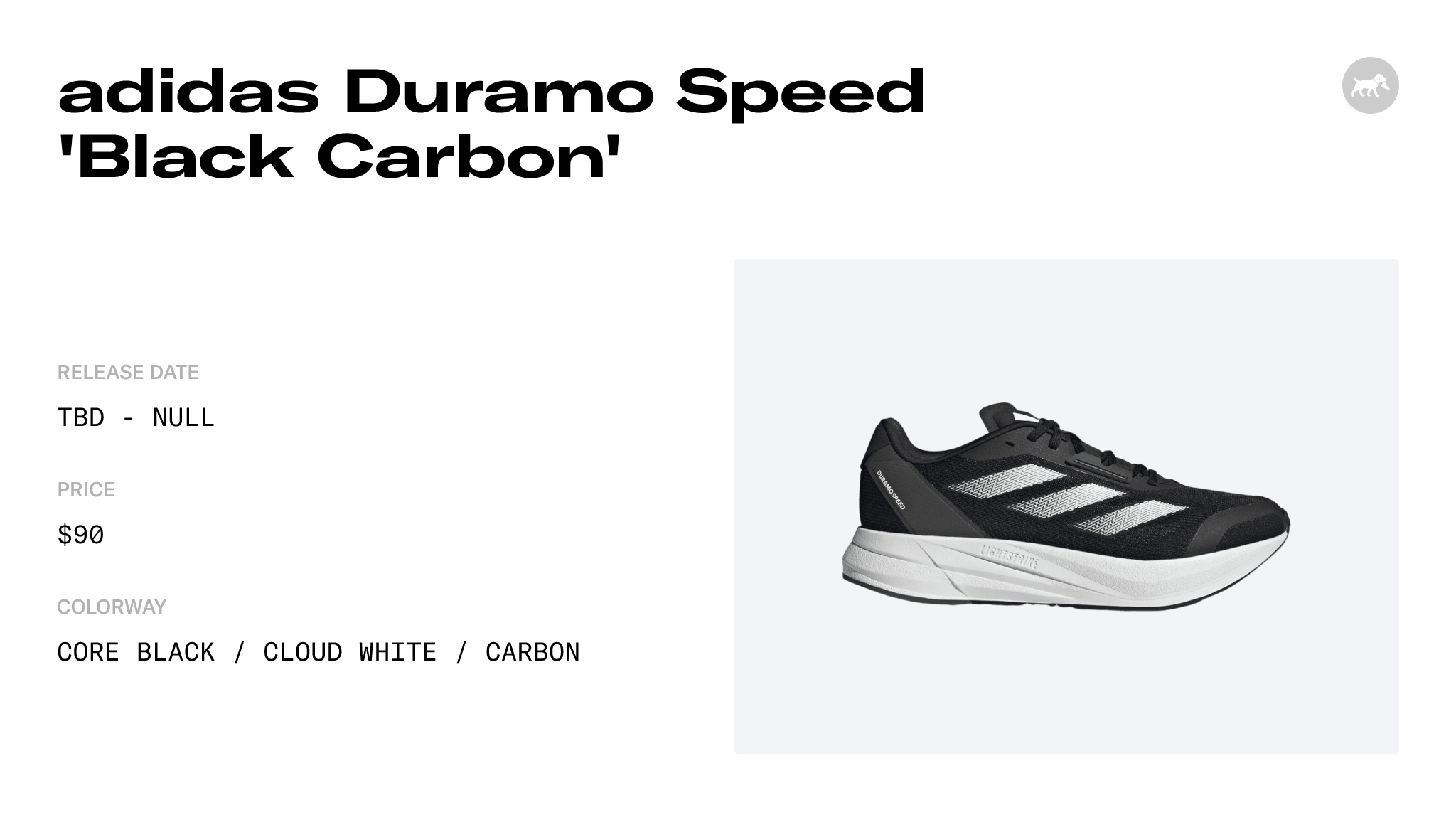 adidas Duramo Speed 'Black Carbon' - ID9850 Release Info