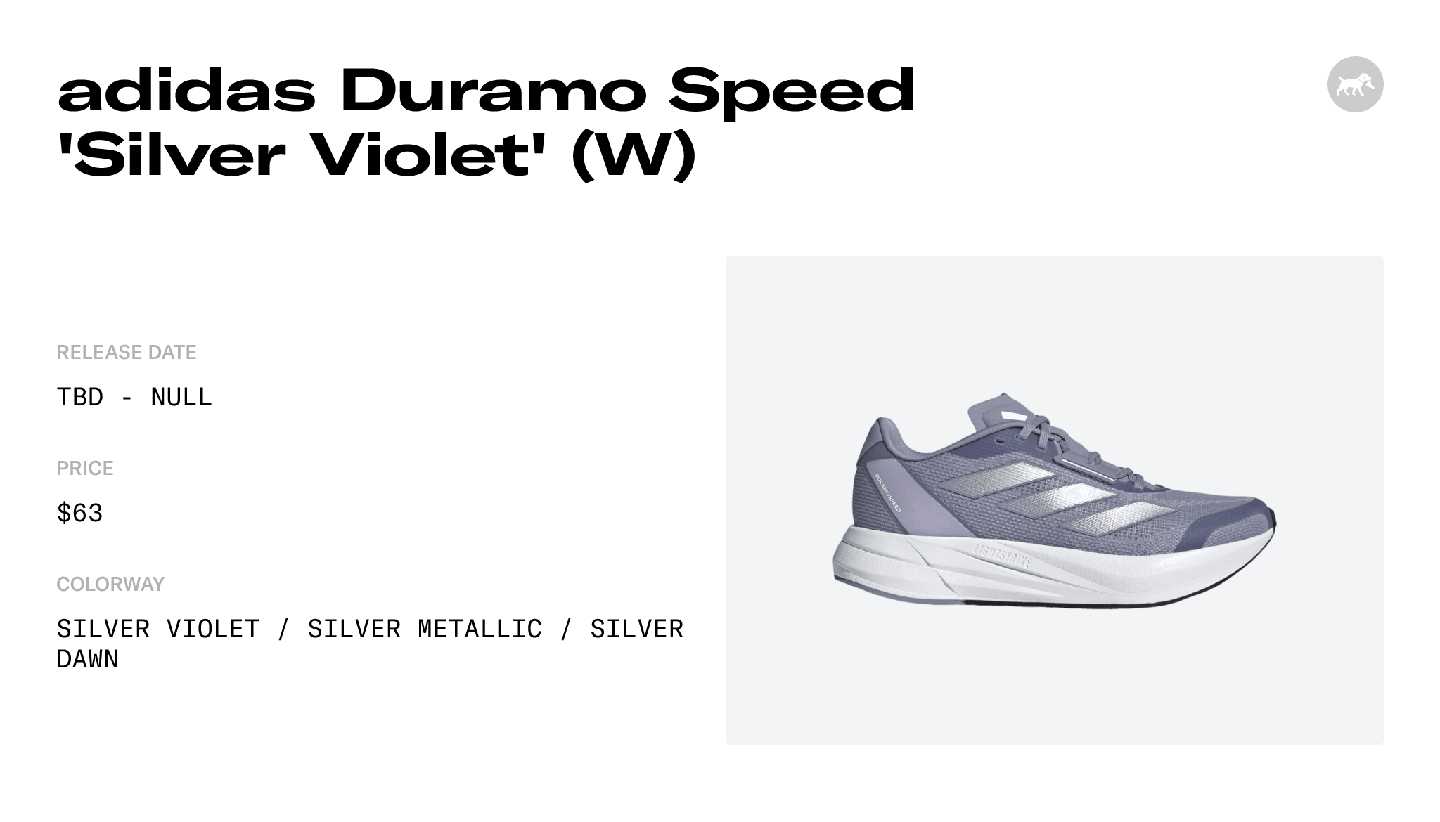 adidas Duramo Speed 'Silver Violet' (W) - IE9681 Release Info
