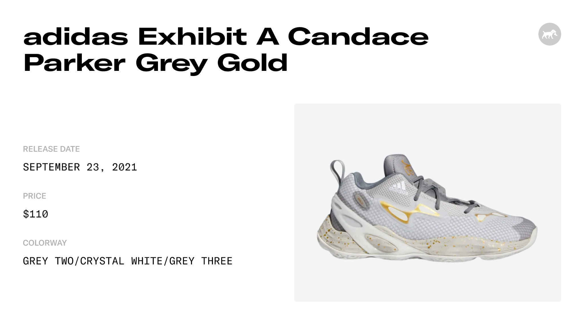 adidas Exhibit A Candace Parker Grey Gold - GY0992