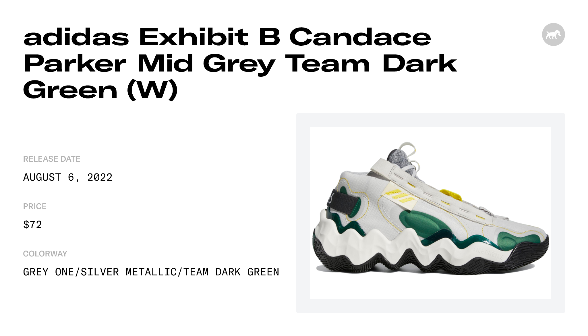 adidas Exhibit B Candace Parker Mid Grey Team Dark Green (W) - GZ2378
