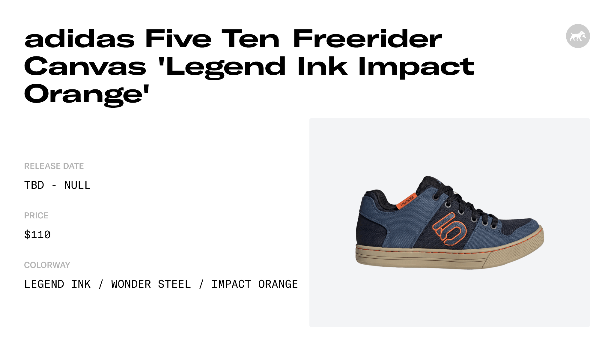 adidas Five Ten Freerider Canvas 'Legend Ink Impact Orange' - HQ2104 ...