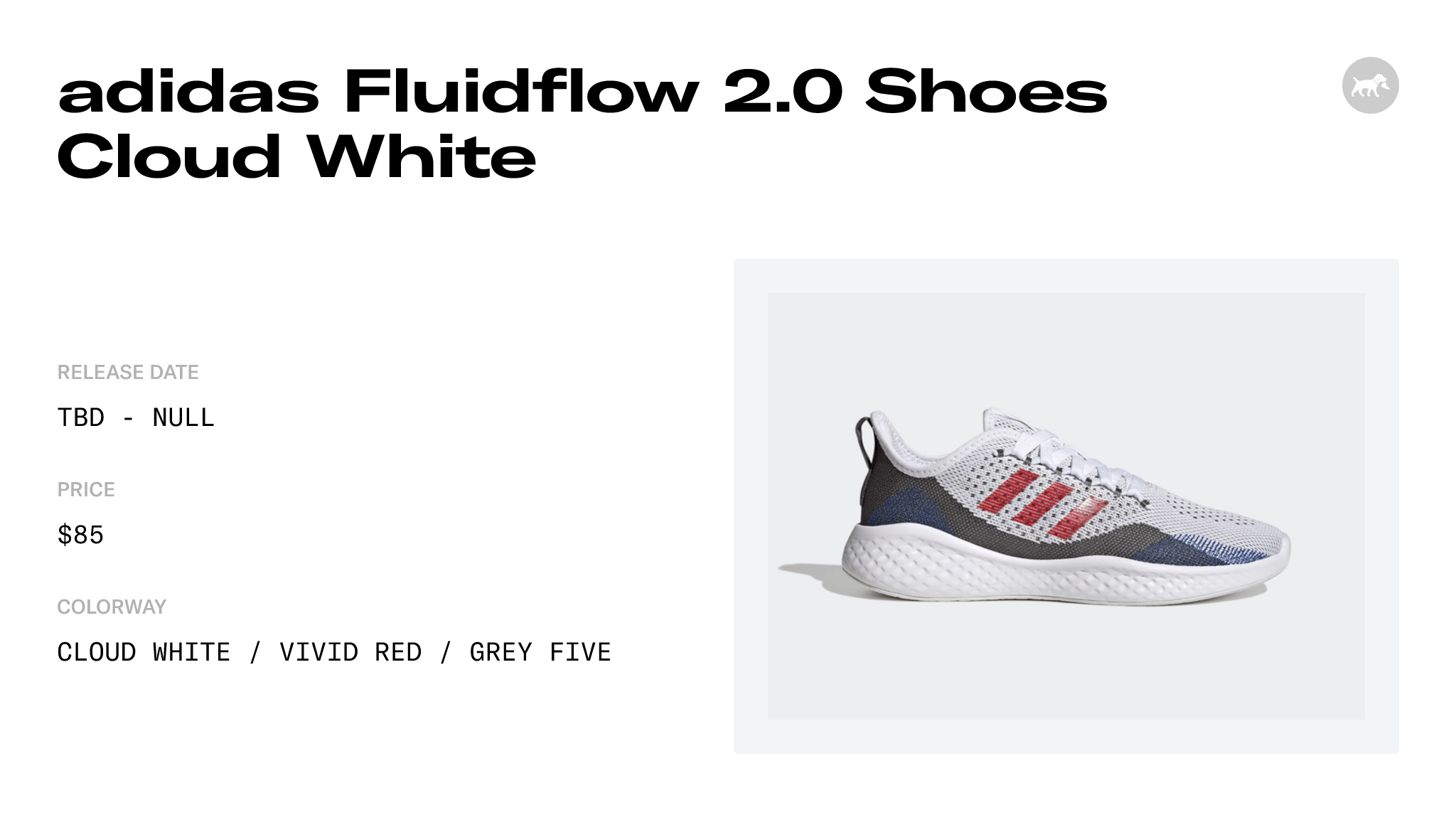 adidas Fluidflow 2.0 Shoes Cloud White - GW4013 Release Info