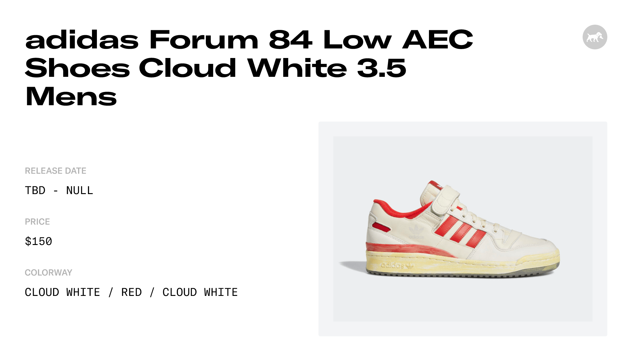 adidas Forum 84 Low AEC Shoes Cloud White 3.5 Mens - HR0557 Release Info