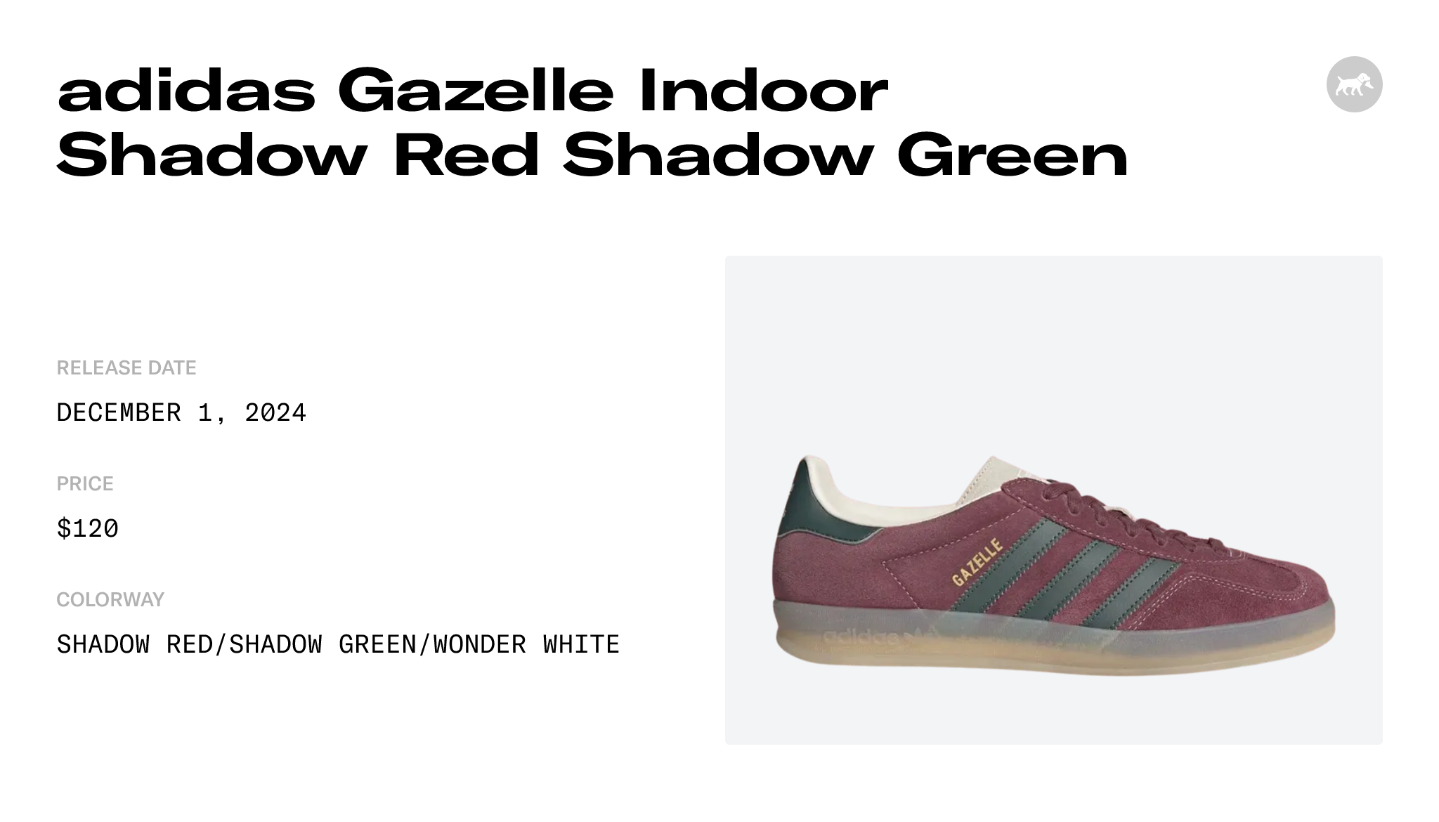 adidas Gazelle Indoor Shadow Red Shadow Green - JH5403