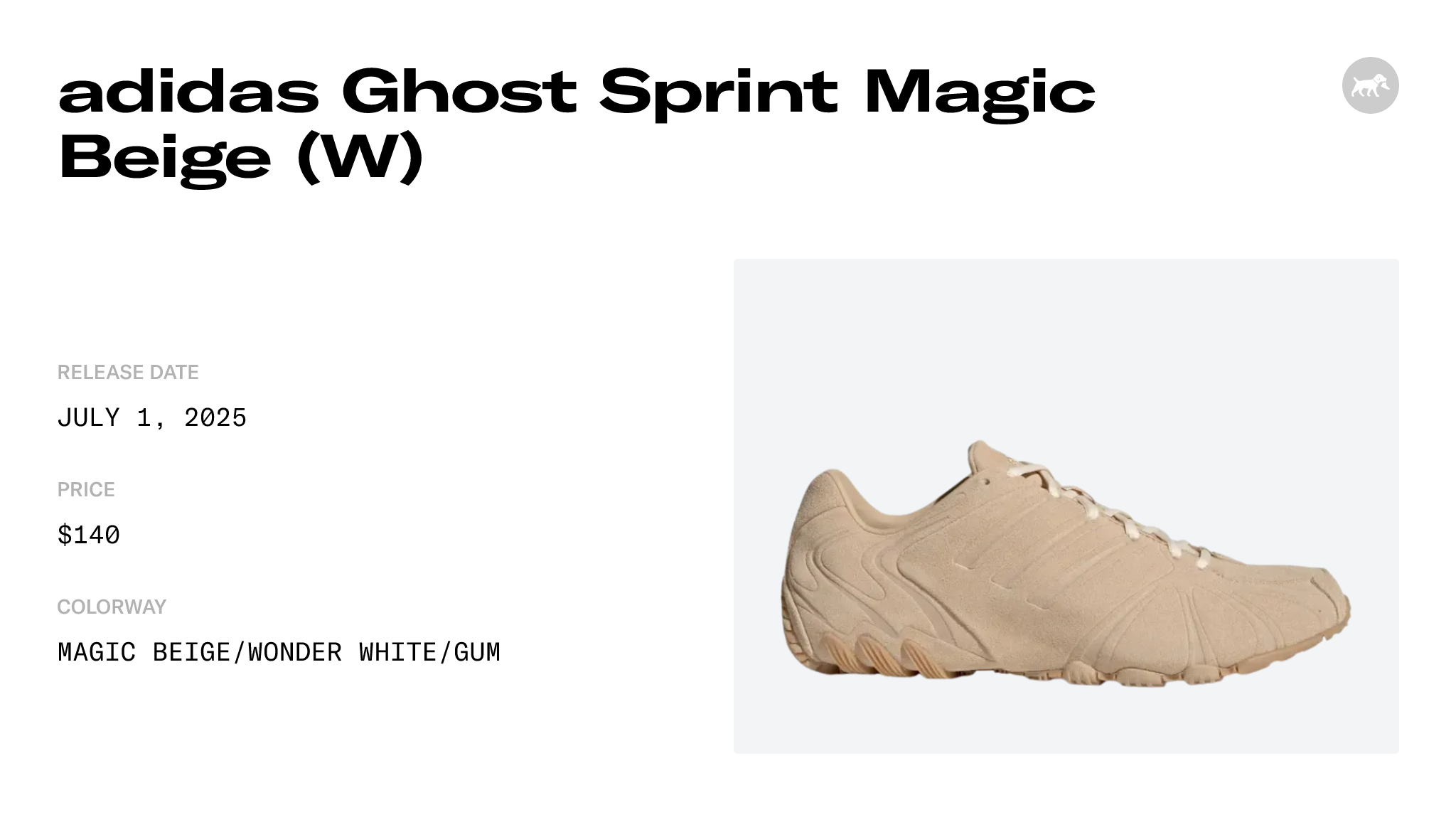 adidas Ghost Sprint Magic Beige (W) - JS1067 Raffles & Where to Buy
