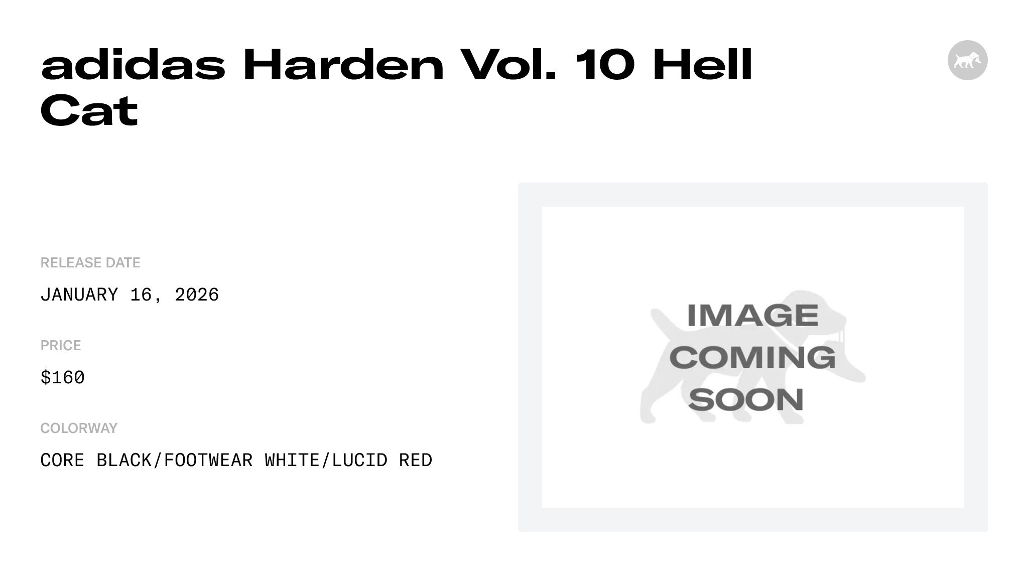 adidas Harden Vol. 10 Hell Cat - JR1598 Release Info