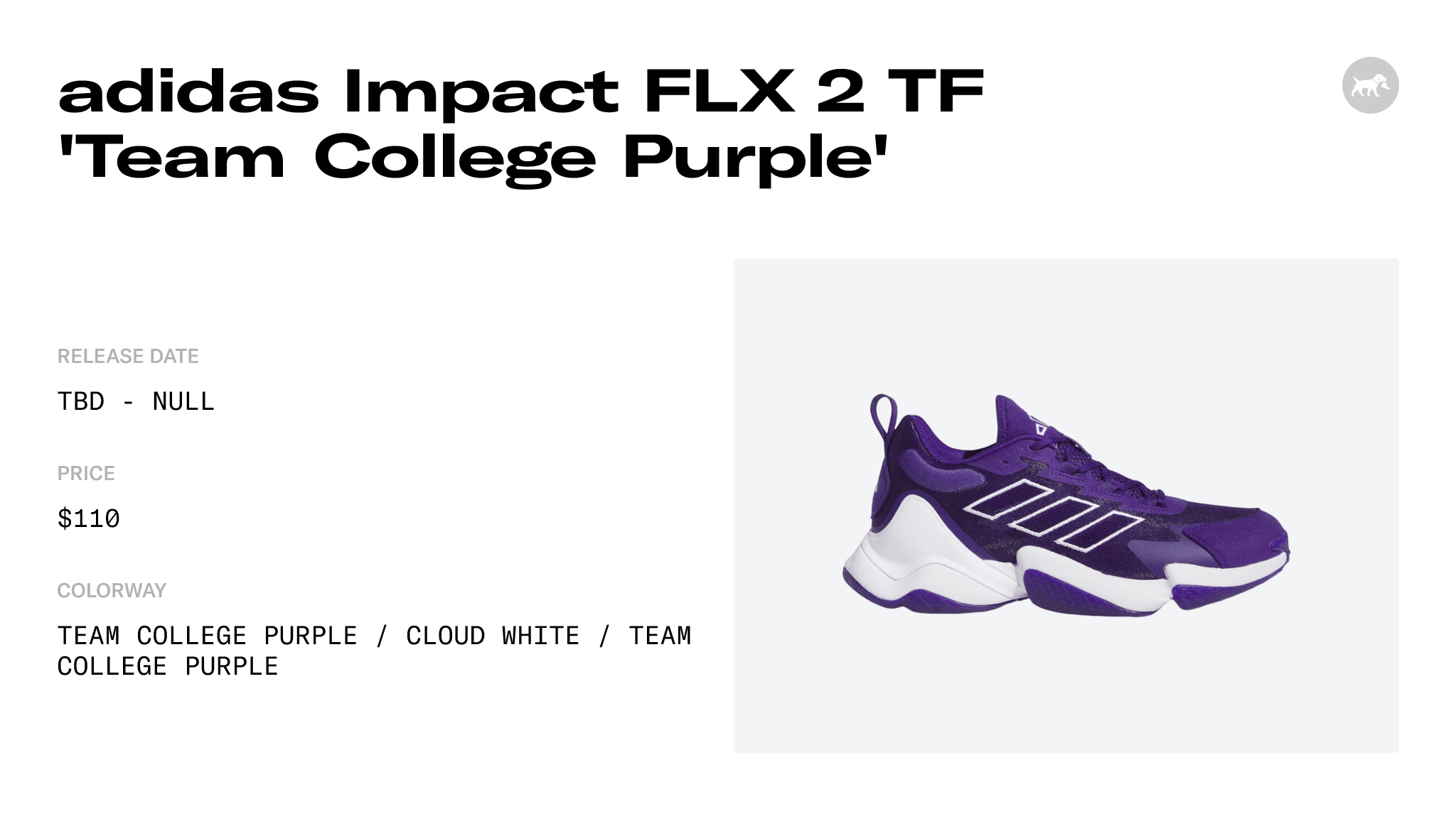 adidas Impact FLX 2 TF 'Team College Purple' - IE9376 Release Info