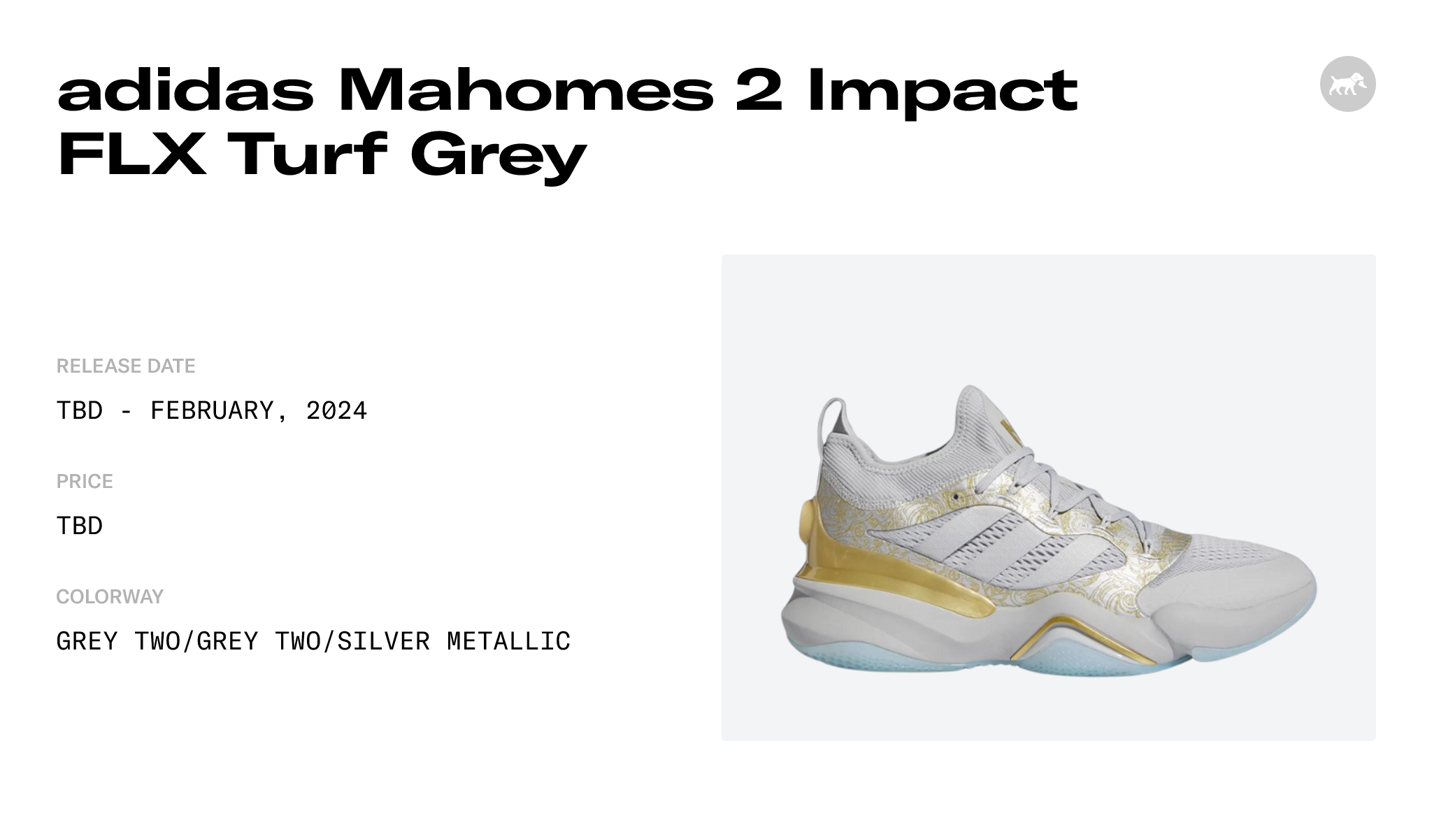 adidas Mahomes 2 Impact FLX Turf Grey - ID6131 Release Info