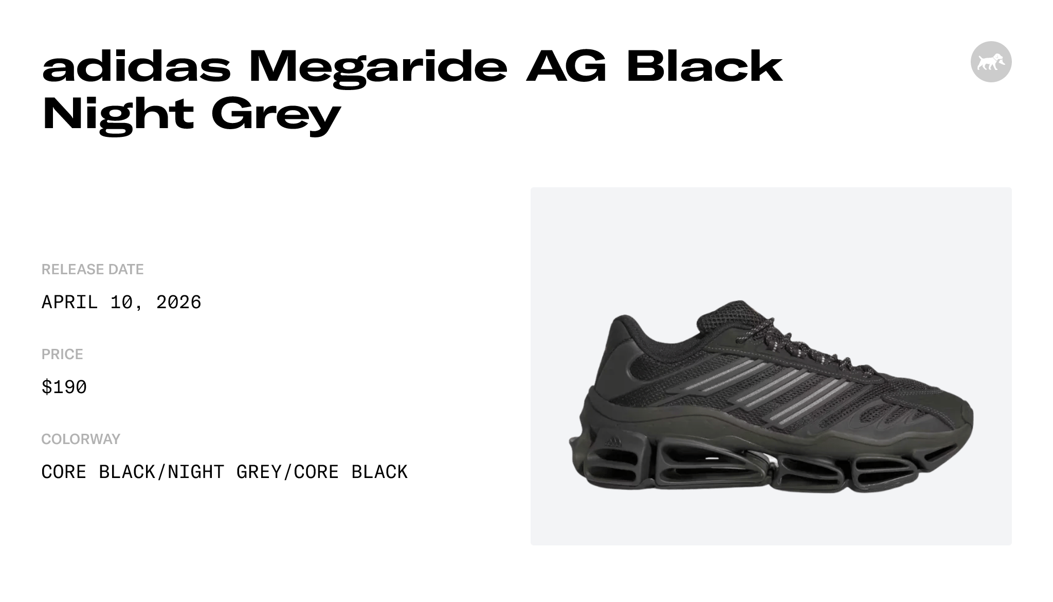 adidas Megaride AG Black Night Grey - KI6720 Raffles & Where to Buy