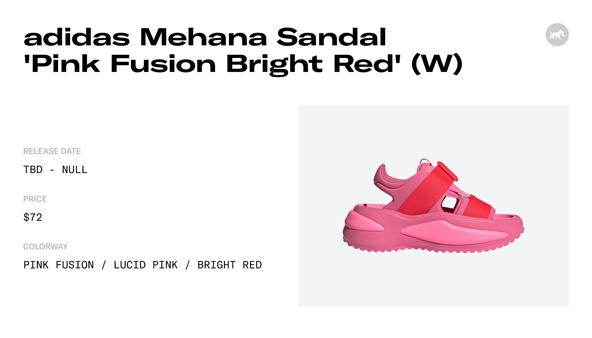 adidas Mehana Sandal 'Pink Fusion Bright Red' (W) - IF8182 Release Info