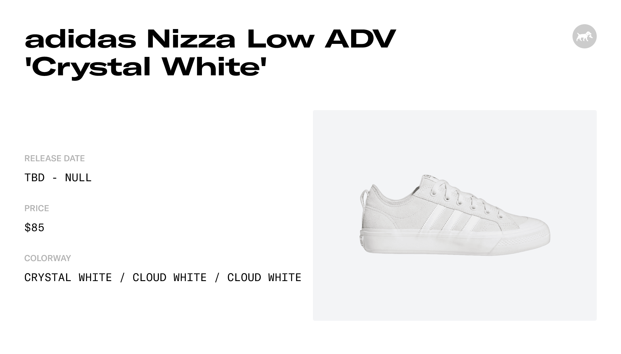adidas Nizza Low ADV 'Crystal White' - HQ3631 Release Info