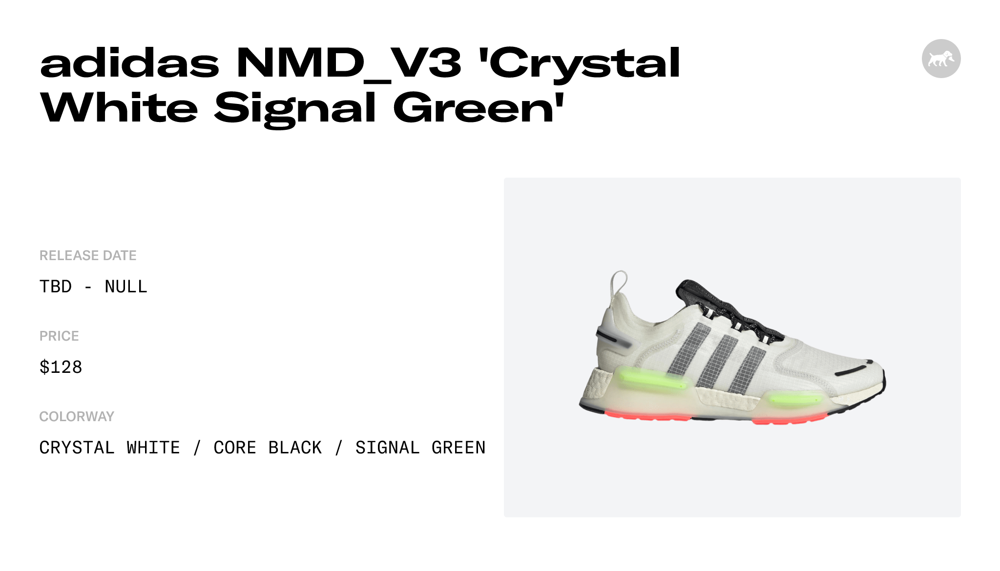 adidas NMD_V3 'Crystal White Signal Green' - GW3063 Release Info