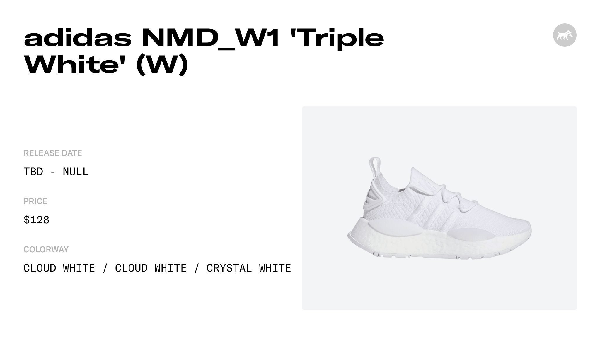 adidas NMD_W1 'Triple White' (W) - IE5465 Release Info