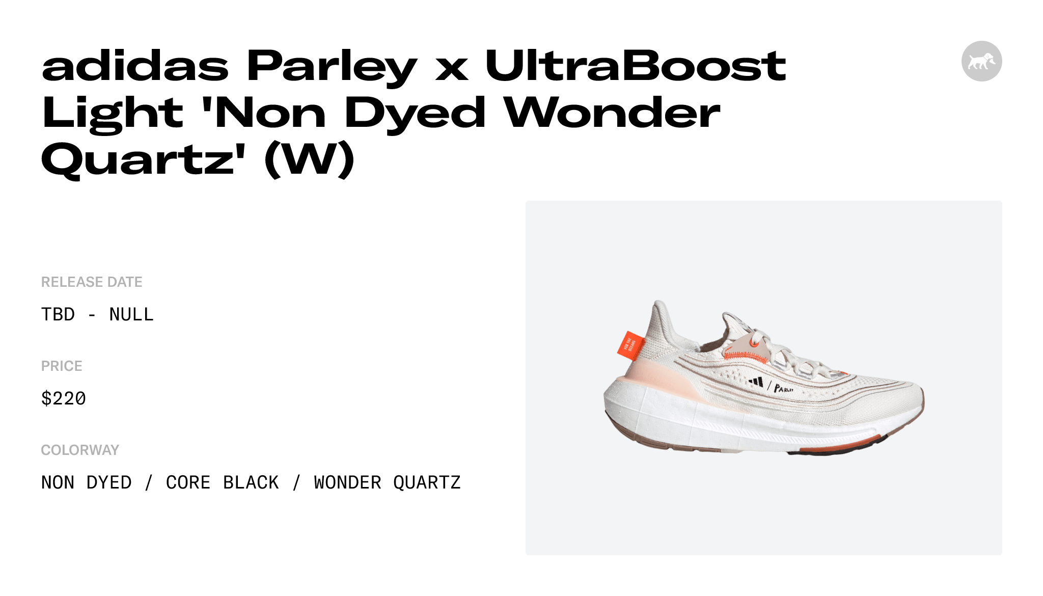 adidas Parley x UltraBoost Light 'Non Dyed Wonder Quartz' (W) - HQ1401 ...