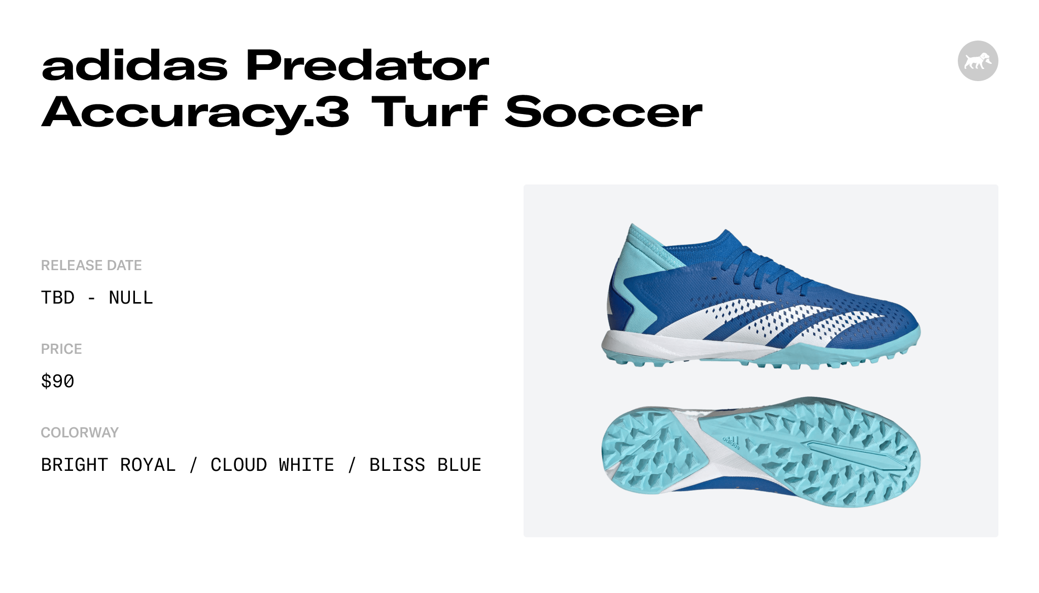 adidas Predator Accuracy.3 Turf Soccer - GZ0007 Release Info