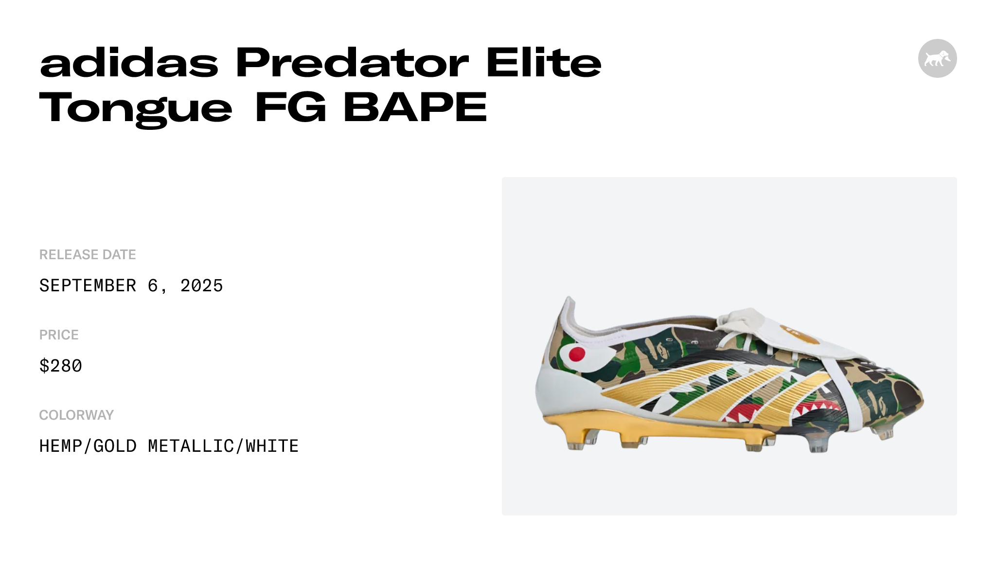 adidas Predator Elite Tongue FG BAPE - JS3104 Raffles & Where to Buy