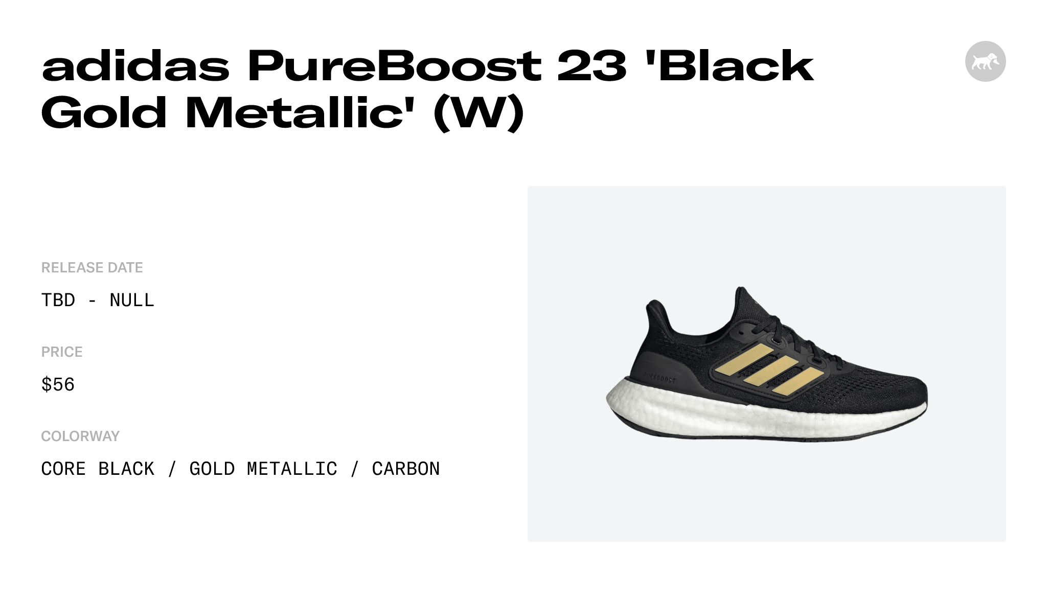 adidas PureBoost 23 'Black Gold Metallic' (W) - IF2391 Release Info
