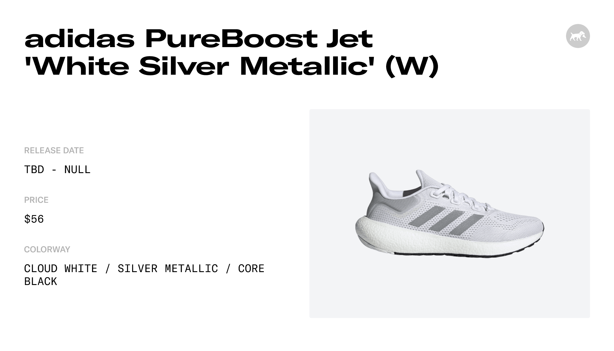 adidas PureBoost Jet 'White Silver Metallic' (W) - GW0906 Release Info