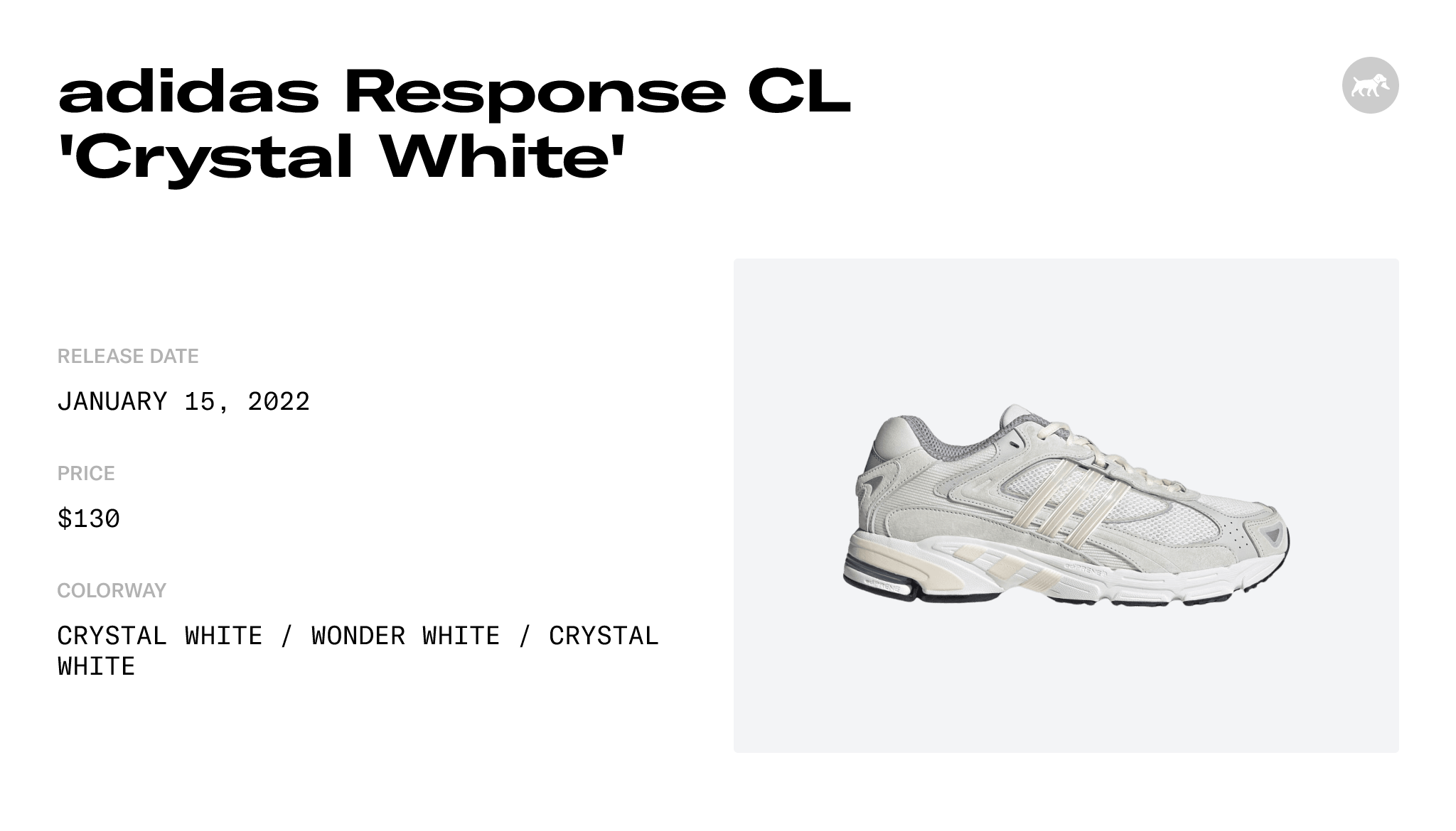 adidas Response CL 'Crystal White' - GZ1562 Raffles & Where to Buy