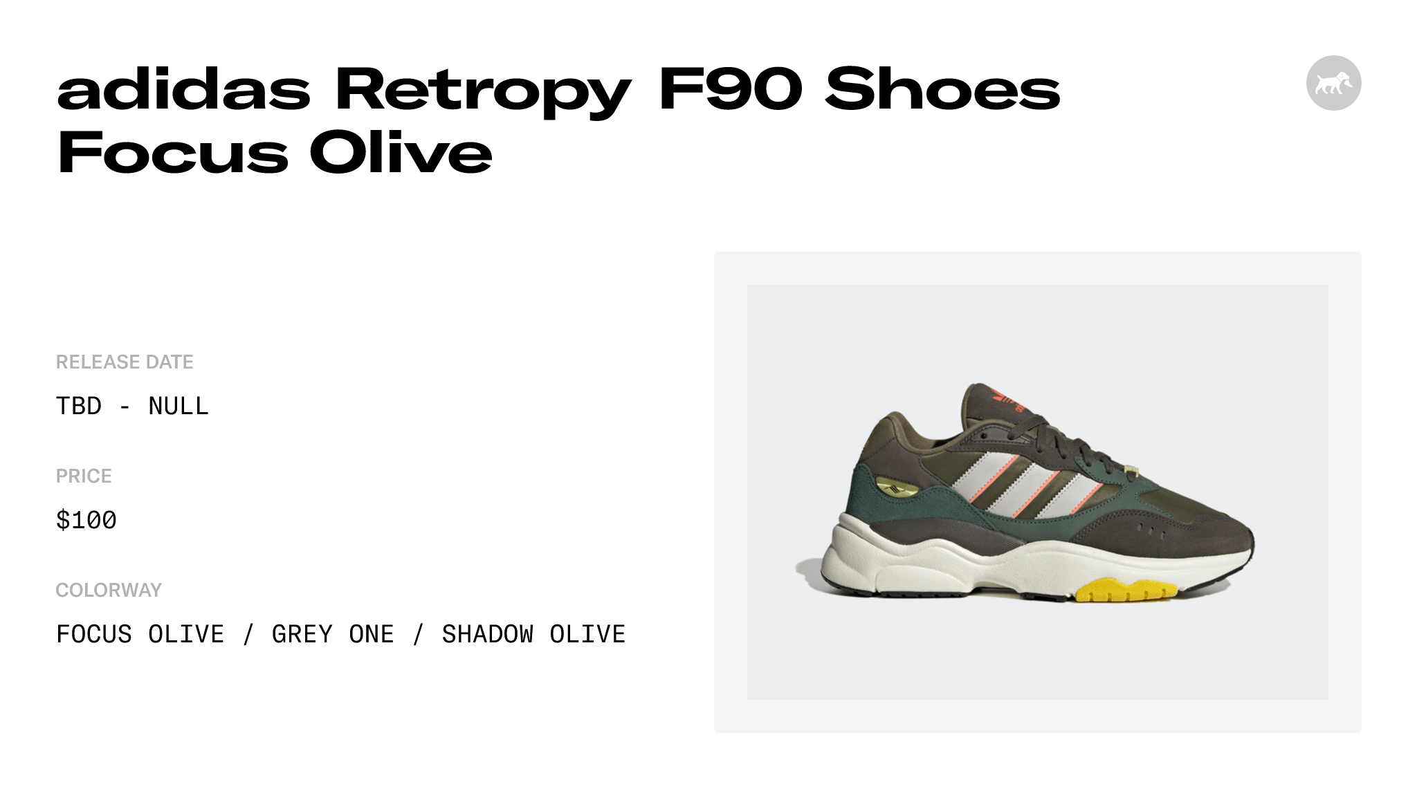 adidas Retropy F90 Shoes Focus Olive - HP8031 Release Info
