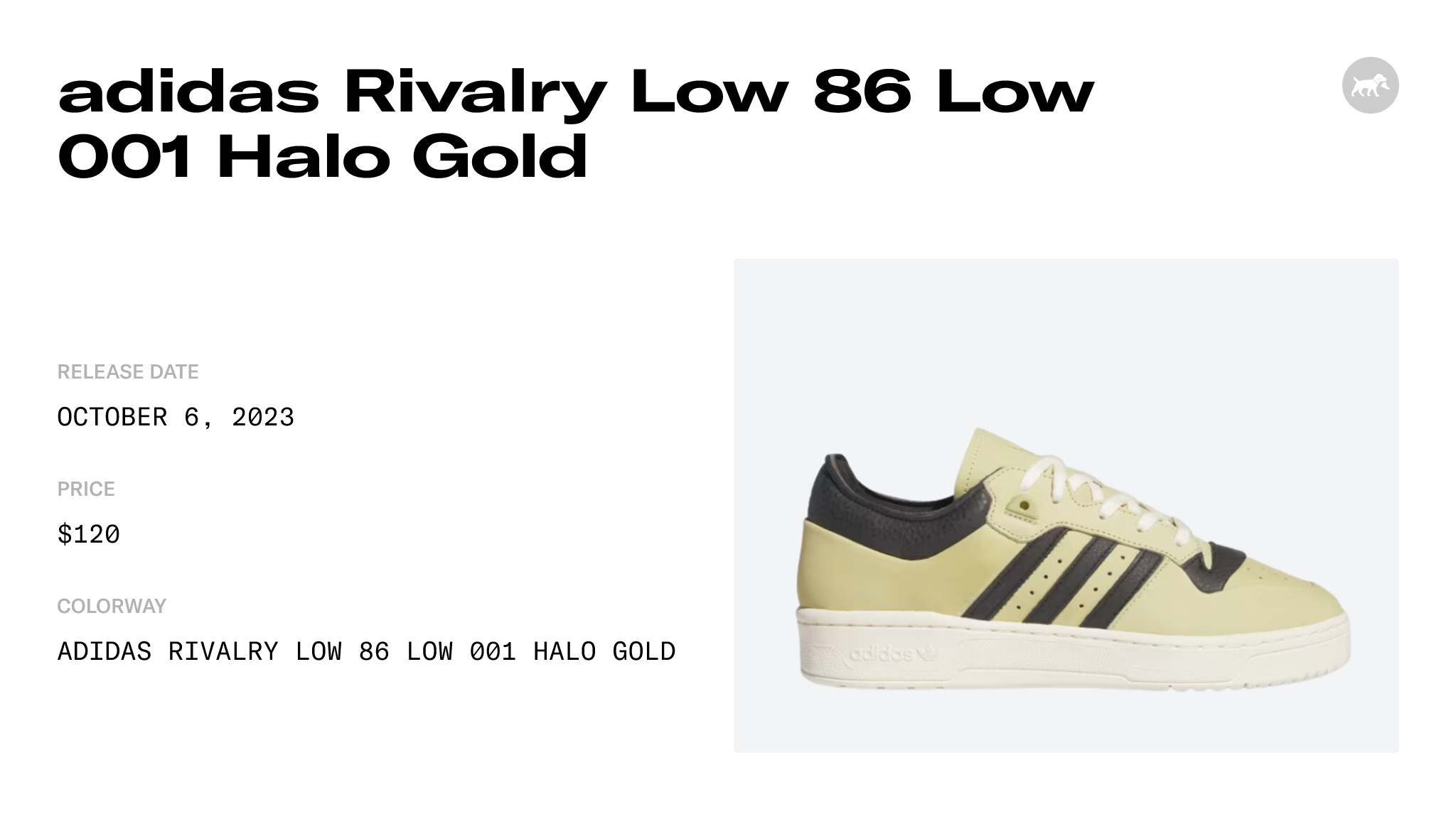 adidas Rivalry Low 86 Low 001 Halo Gold - ID8252 Raffles & Where to Buy