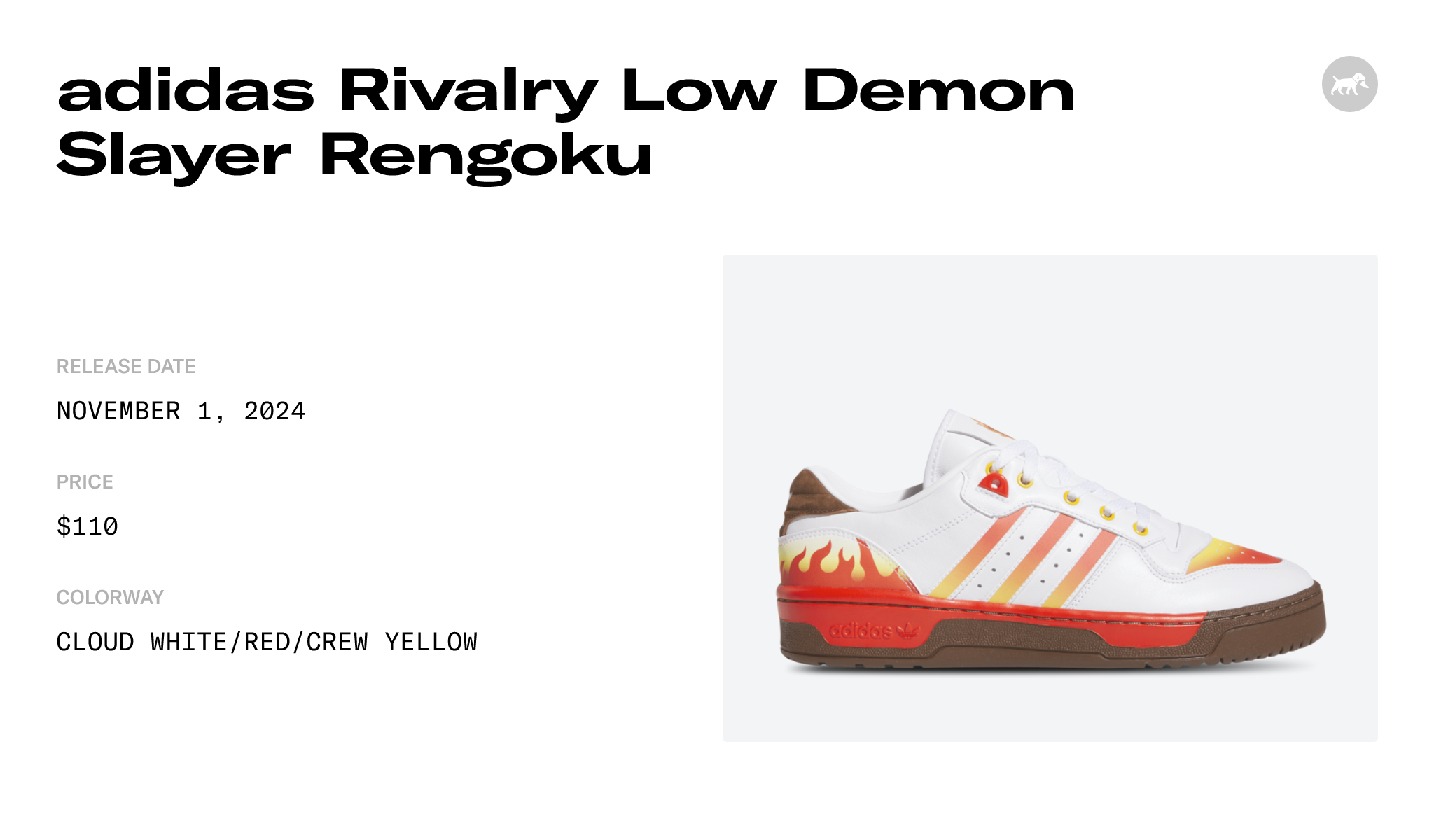 adidas Rivalry Low Demon Slayer Rengoku - JI3310 Raffles & Where to Buy