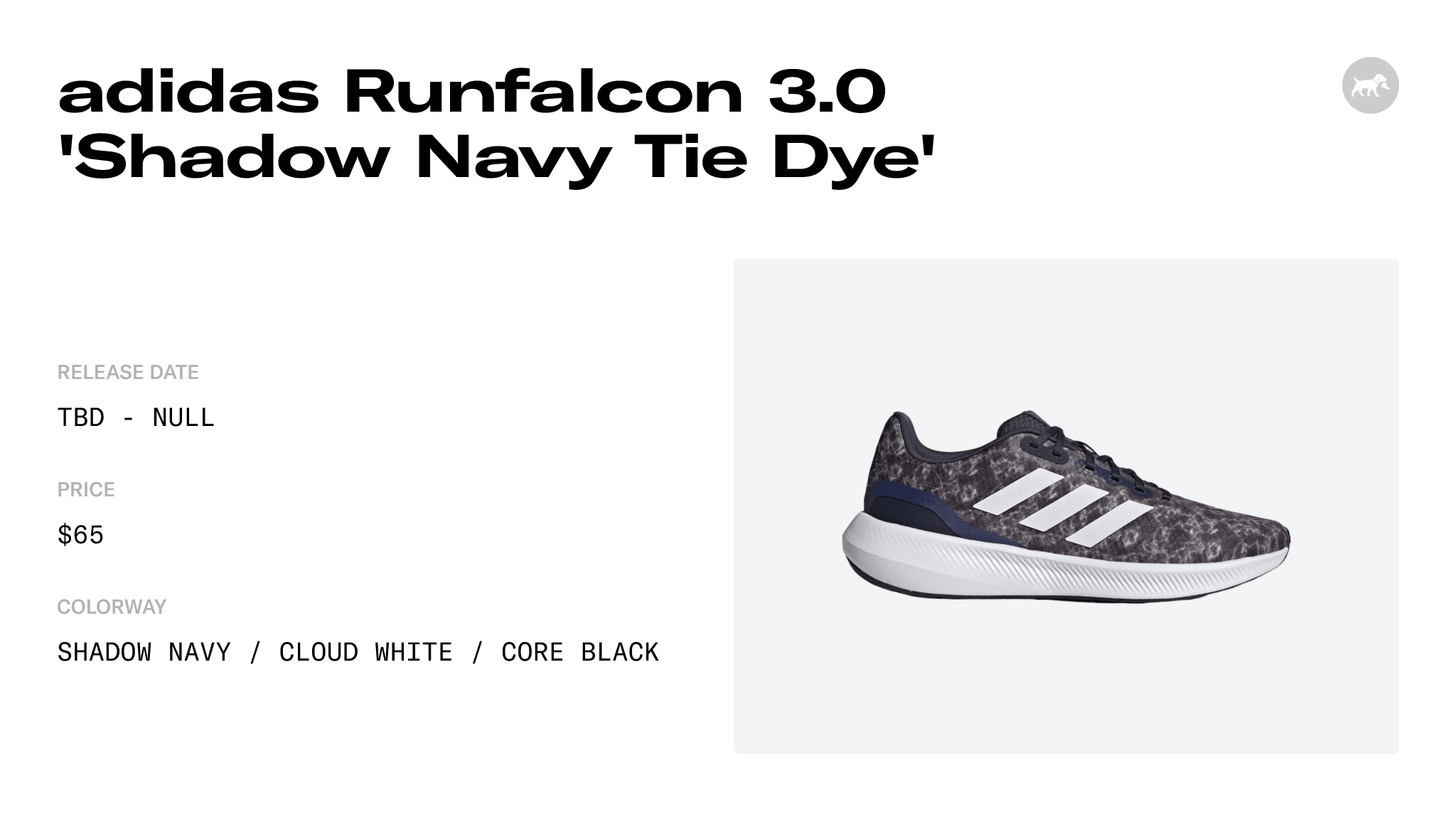 adidas Runfalcon 3.0 'Shadow Navy Tie Dye' - ID2294 Release Info