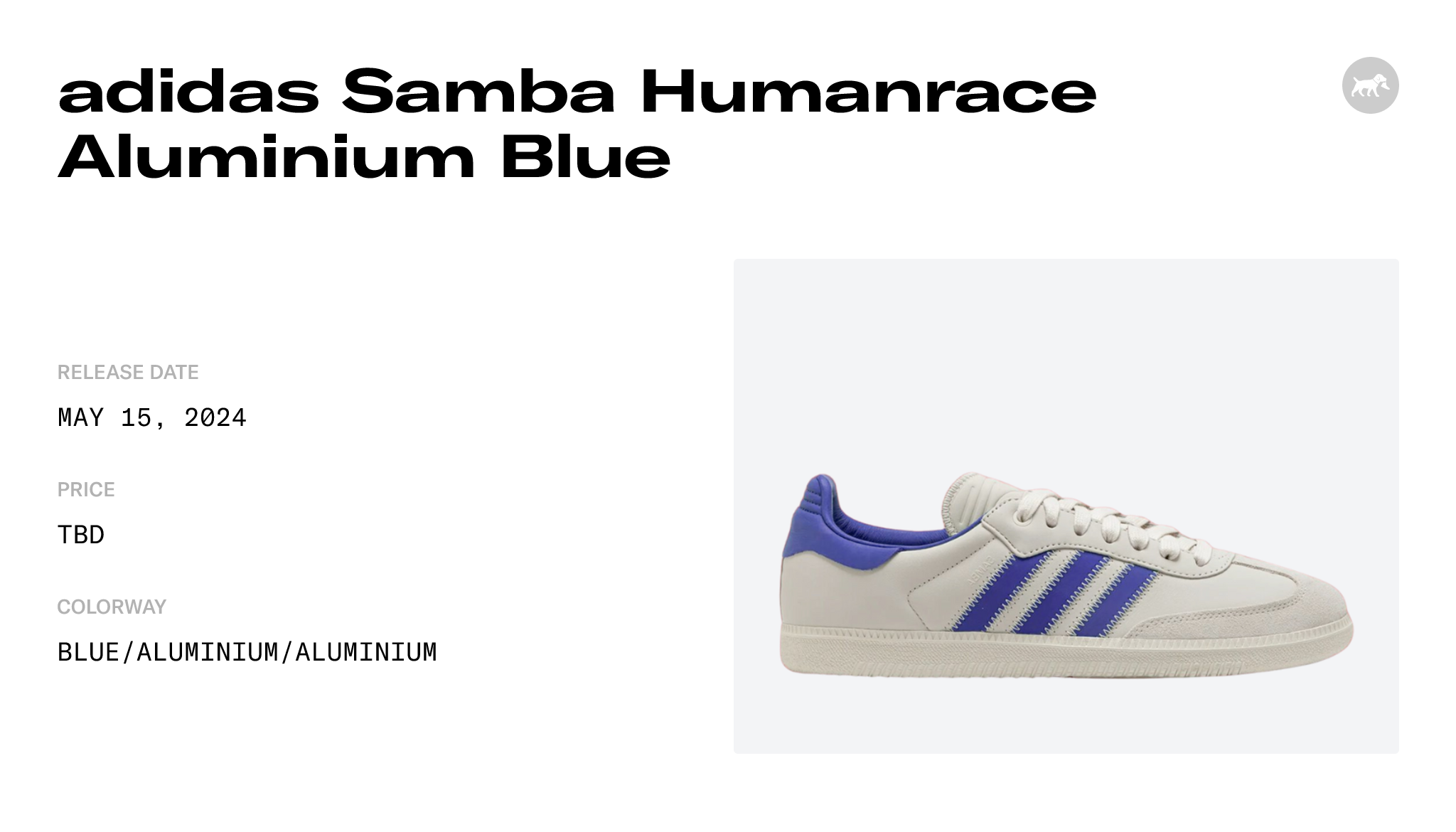 adidas Samba Humanrace Aluminium Blue - IG2088 Release Info