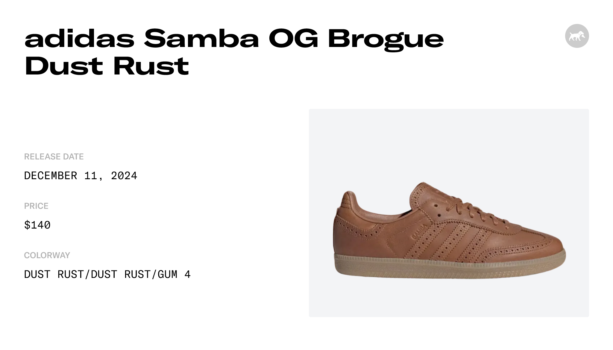 adidas Samba OG Brogue Dust Rust - JI3232 Raffles & Where to Buy