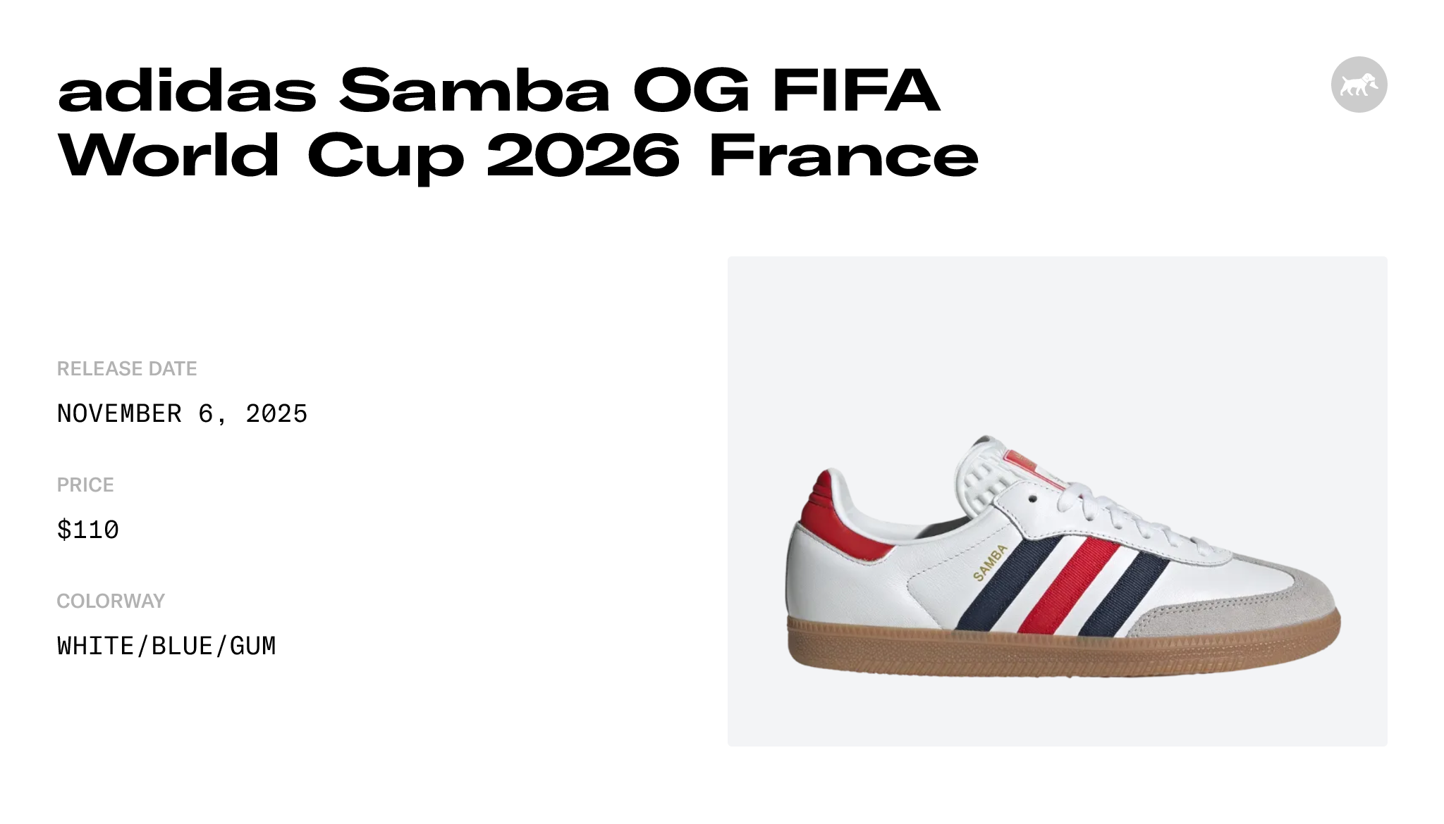 adidas Samba OG FIFA World Cup 2026 France - HQ4950