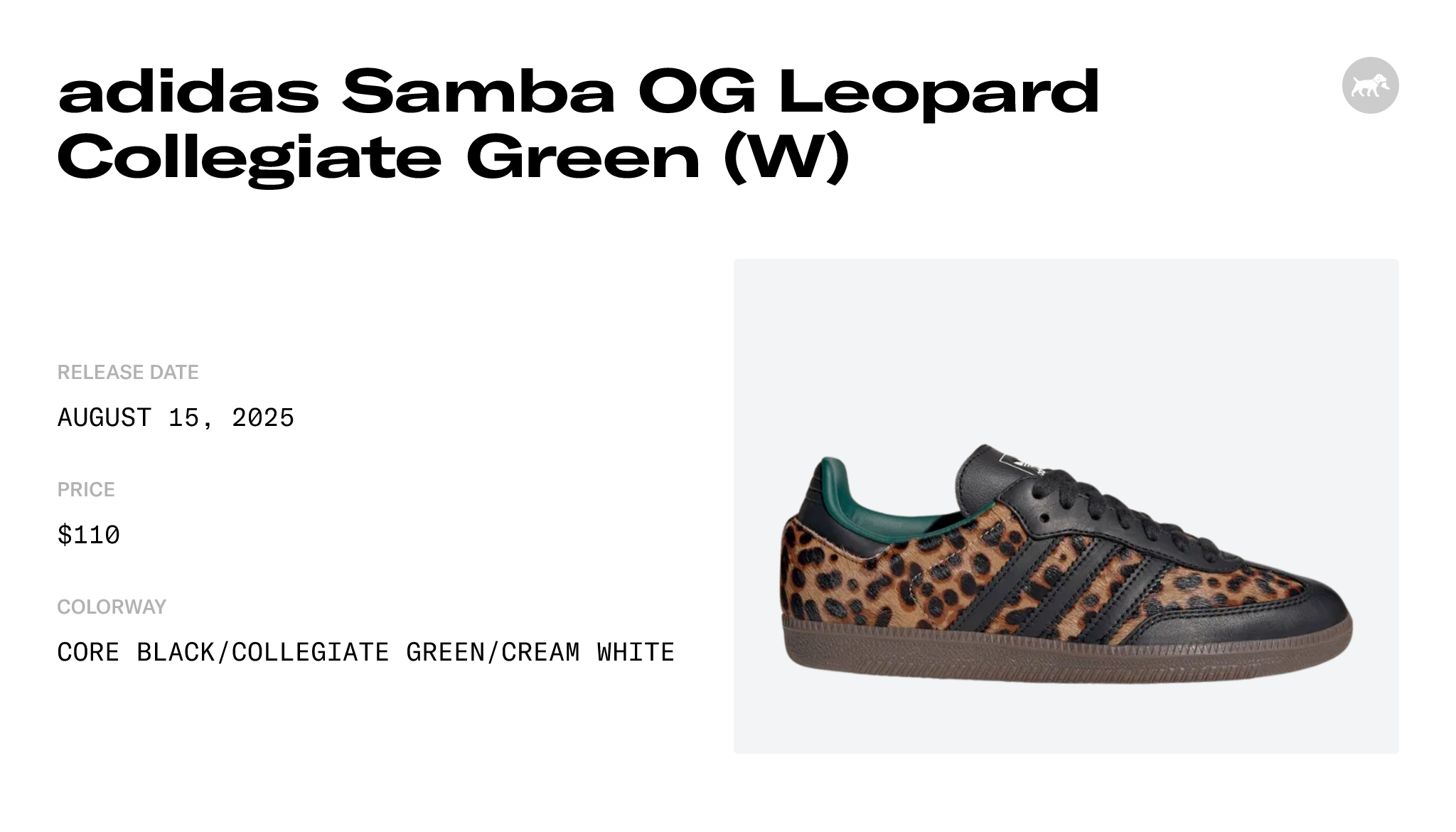 adidas Samba OG Leopard Collegiate Green (W) - JI2735