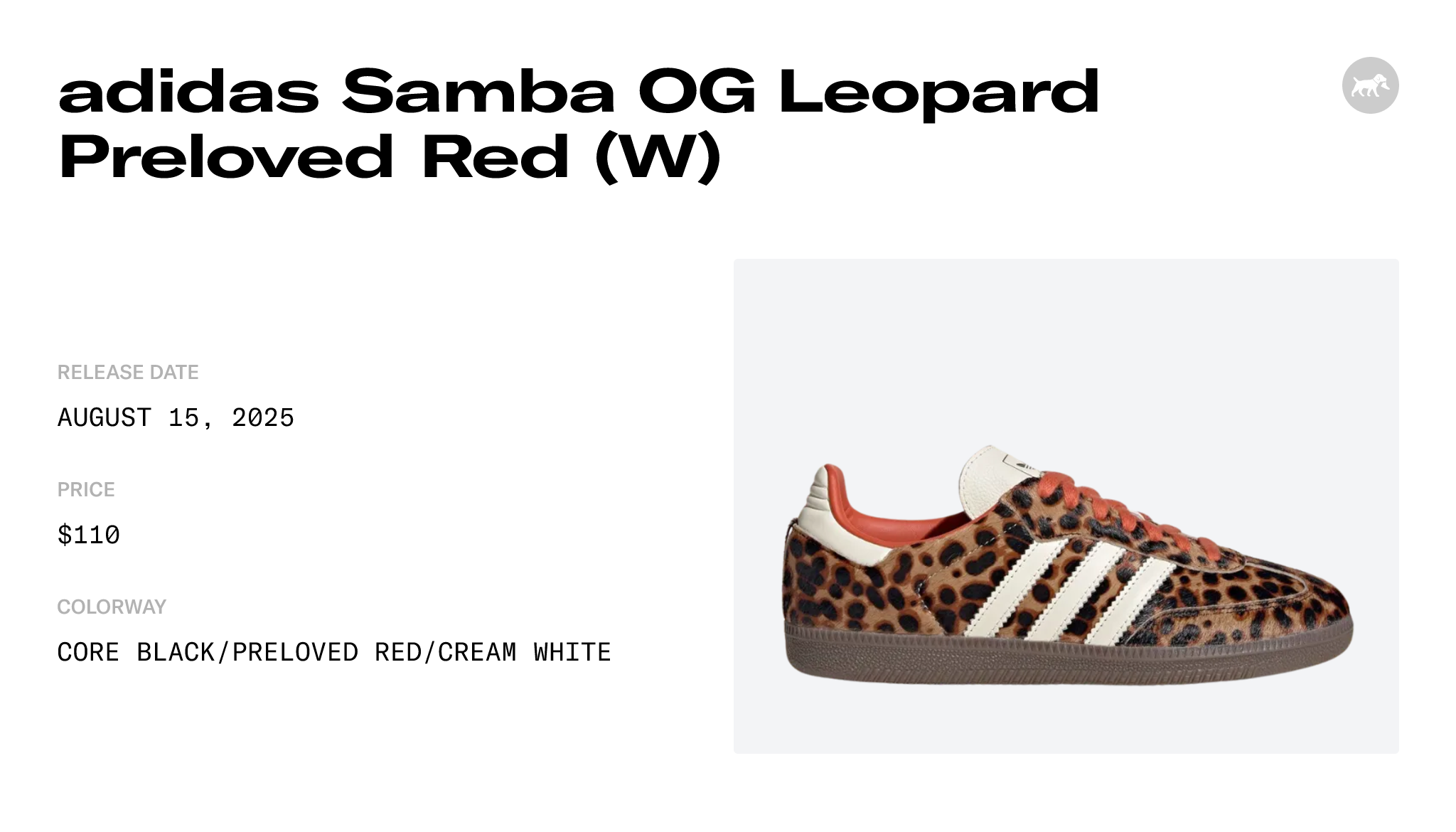 adidas Samba OG Leopard Preloved Red (W) - JI2734 Raffles & Where to Buy