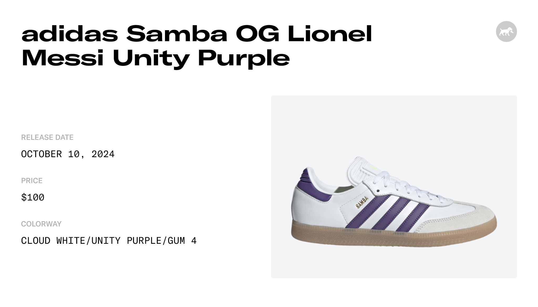 adidas Samba OG Lionel Messi Unity Purple - IH8161