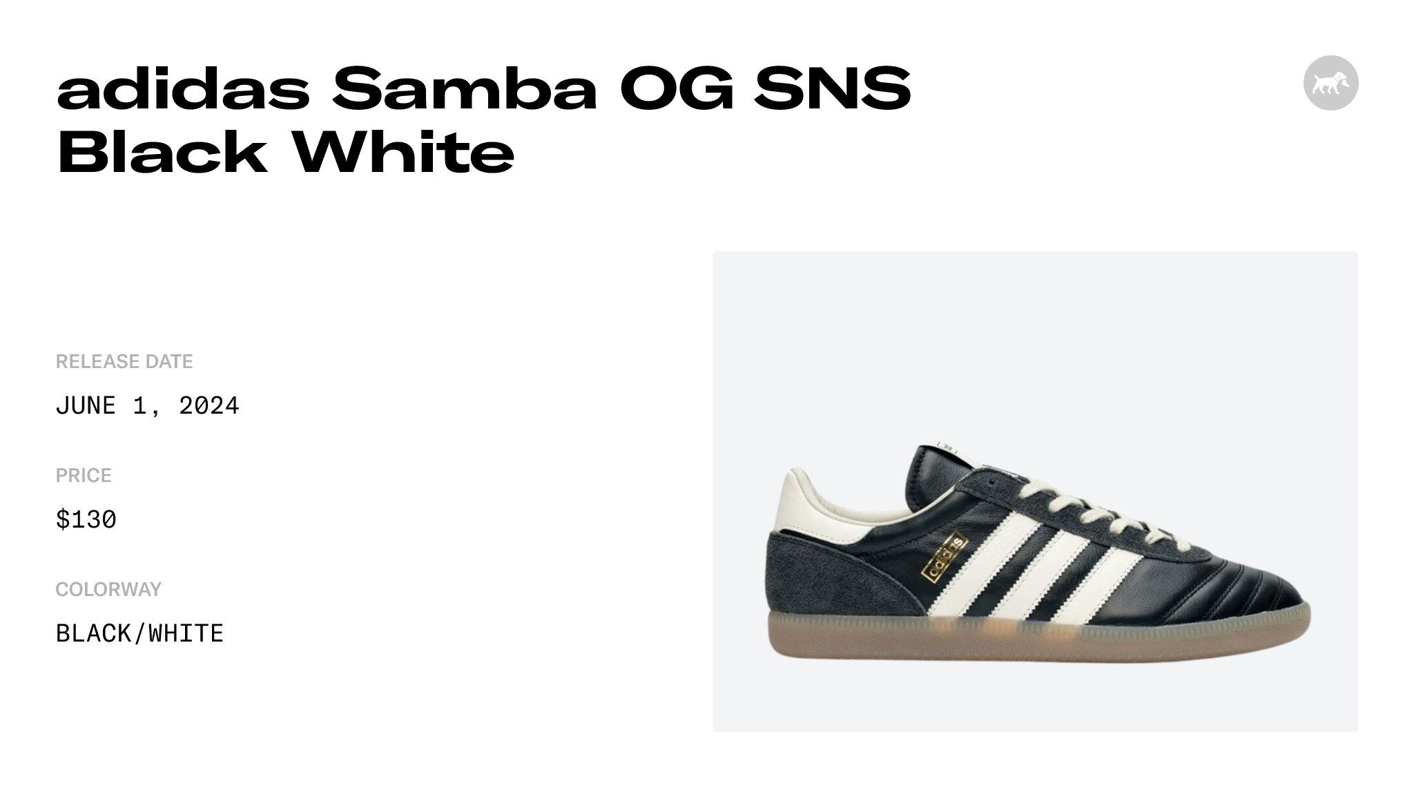 adidas Samba OG SNS Black White - IE6242 Release Info