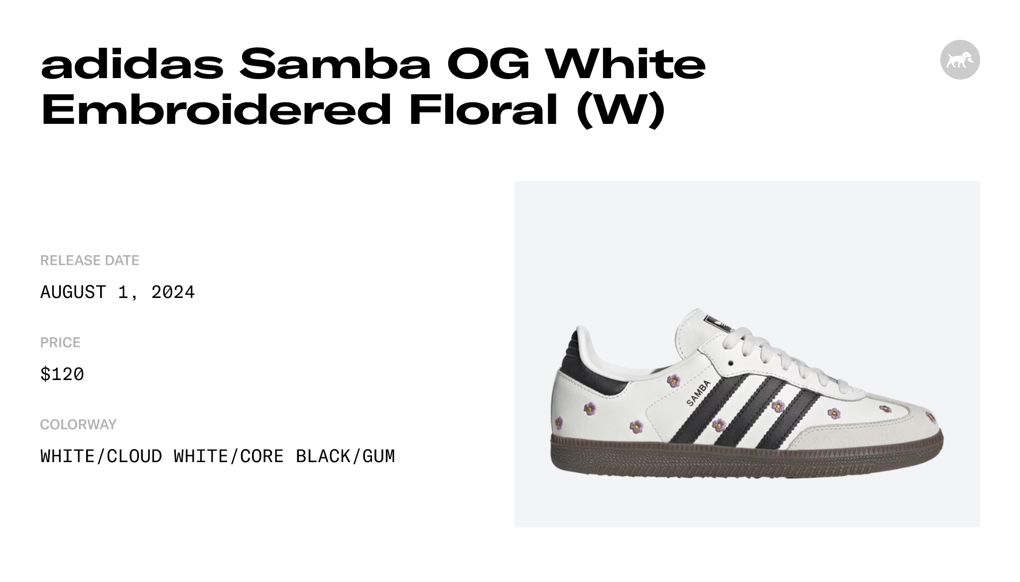 adidas Samba OG White Embroidered Floral (W) - IF4398