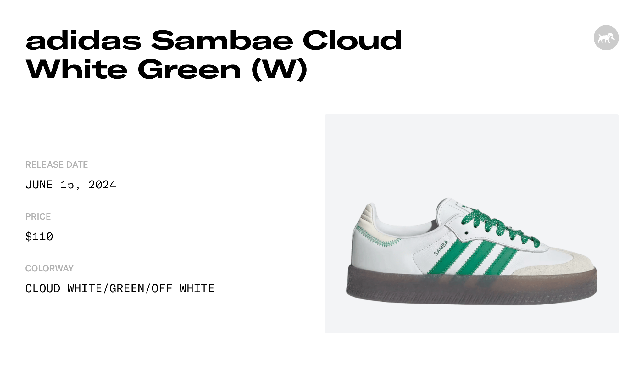 adidas Sambae Cloud White Green (W) - IE9105 Raffles & Where to Buy