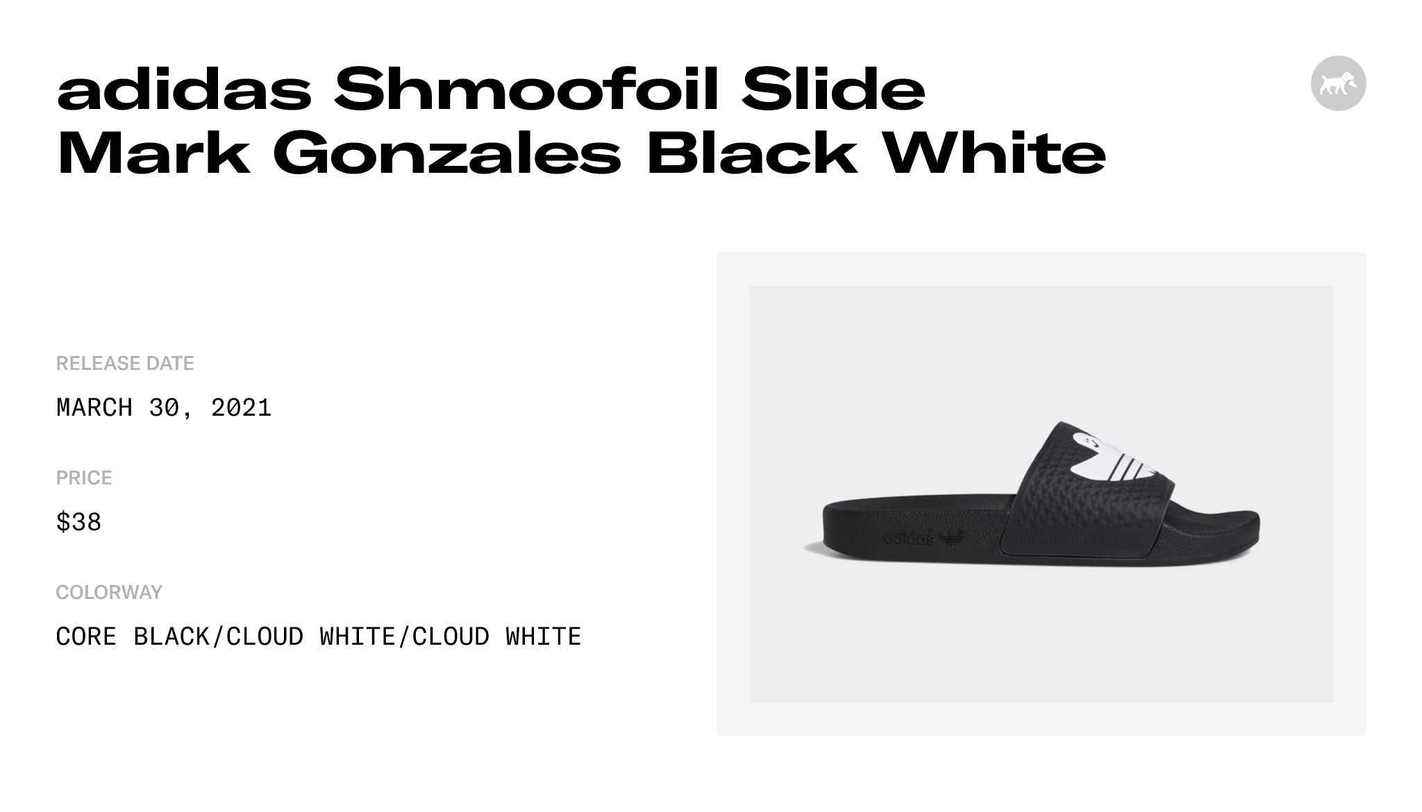 adidas Shmoofoil Slide Mark Gonzales Black White - FY6849