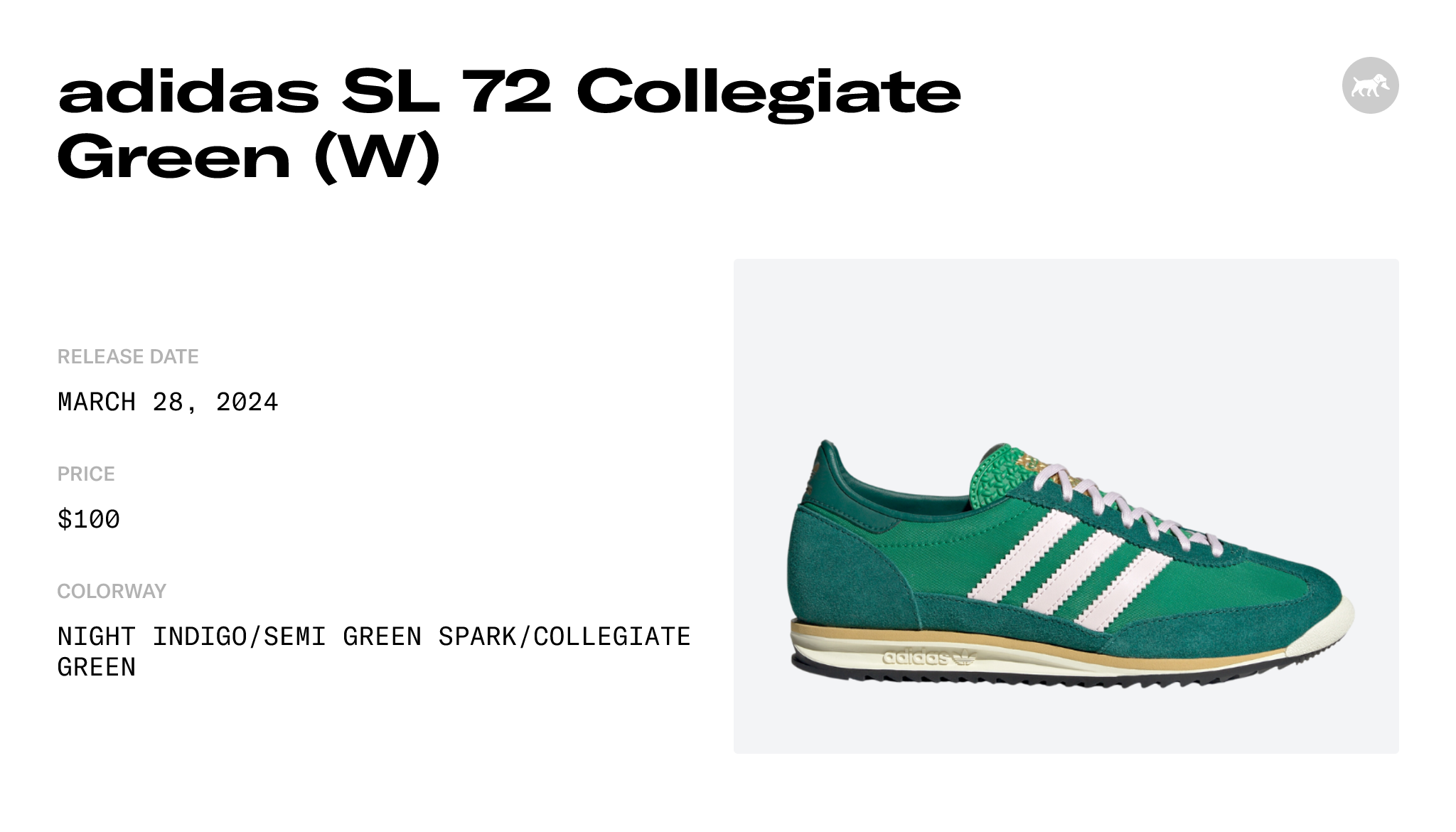 adidas SL 72 Collegiate Green (W) - IE3427 Raffles & Where to Buy